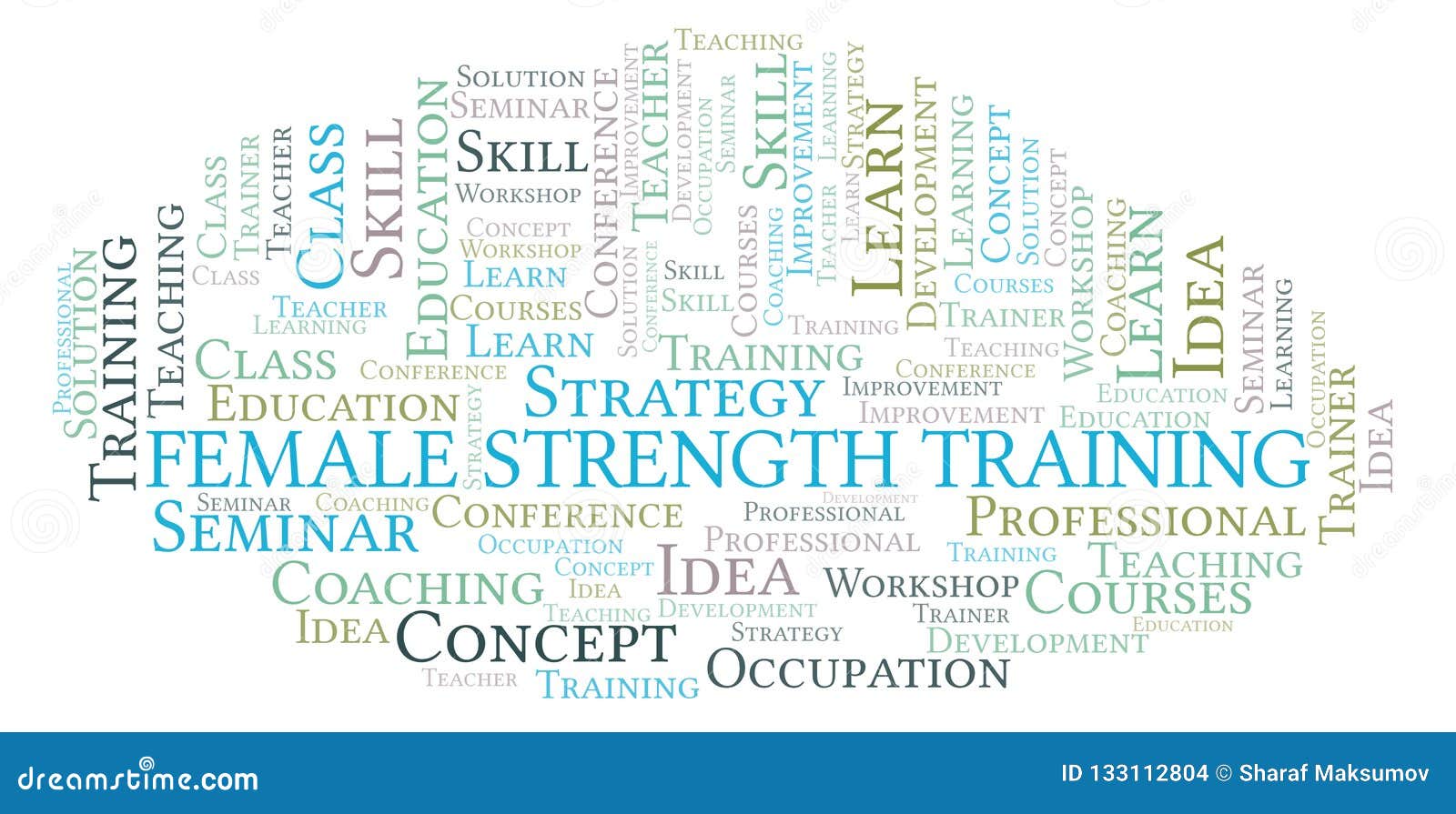 Female Strength Training Word Cloud Stock Illustration - Illustration ...