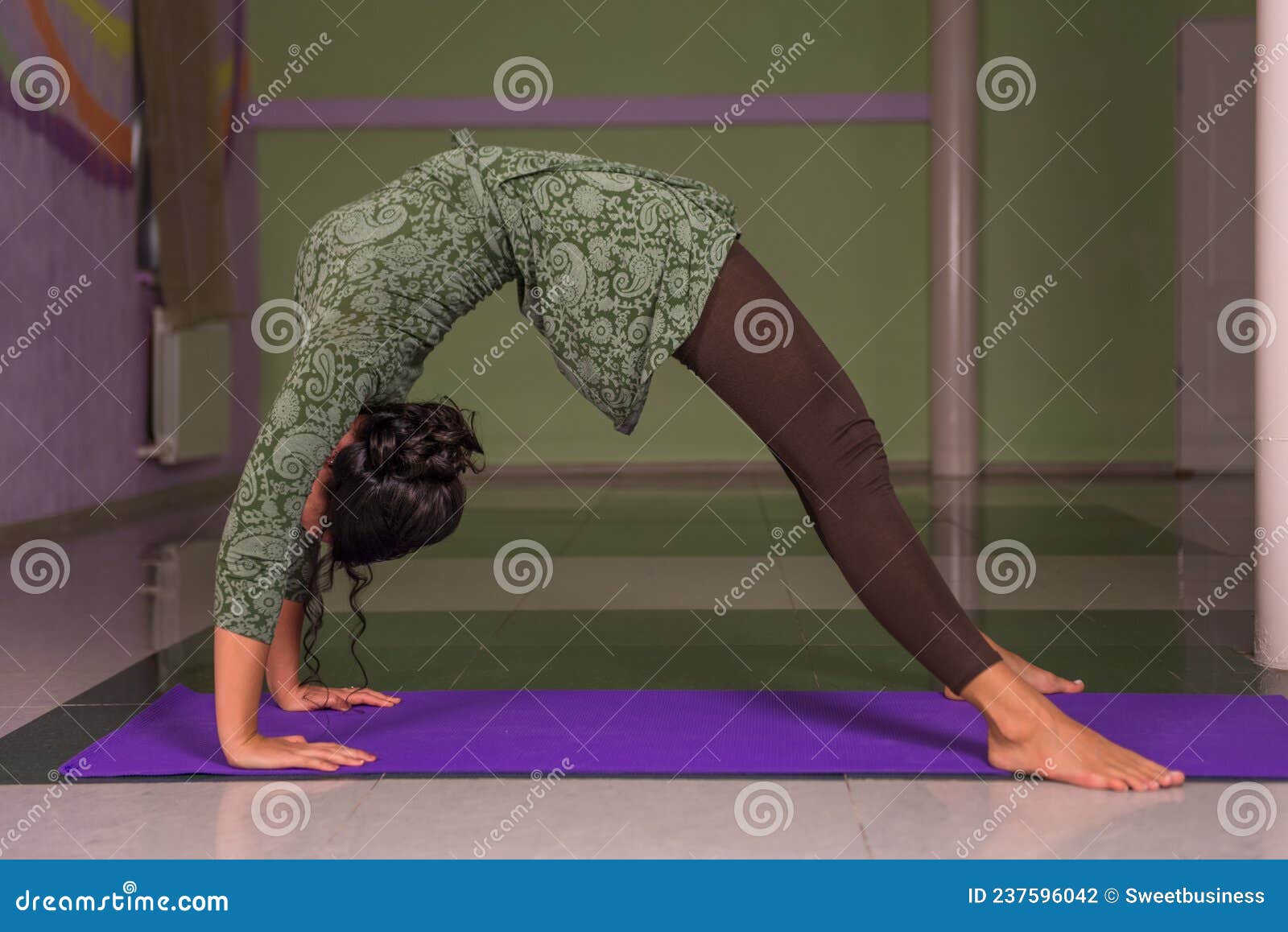 Female Stretches Yoga Poses Stock Photo - Image of flexibility ...