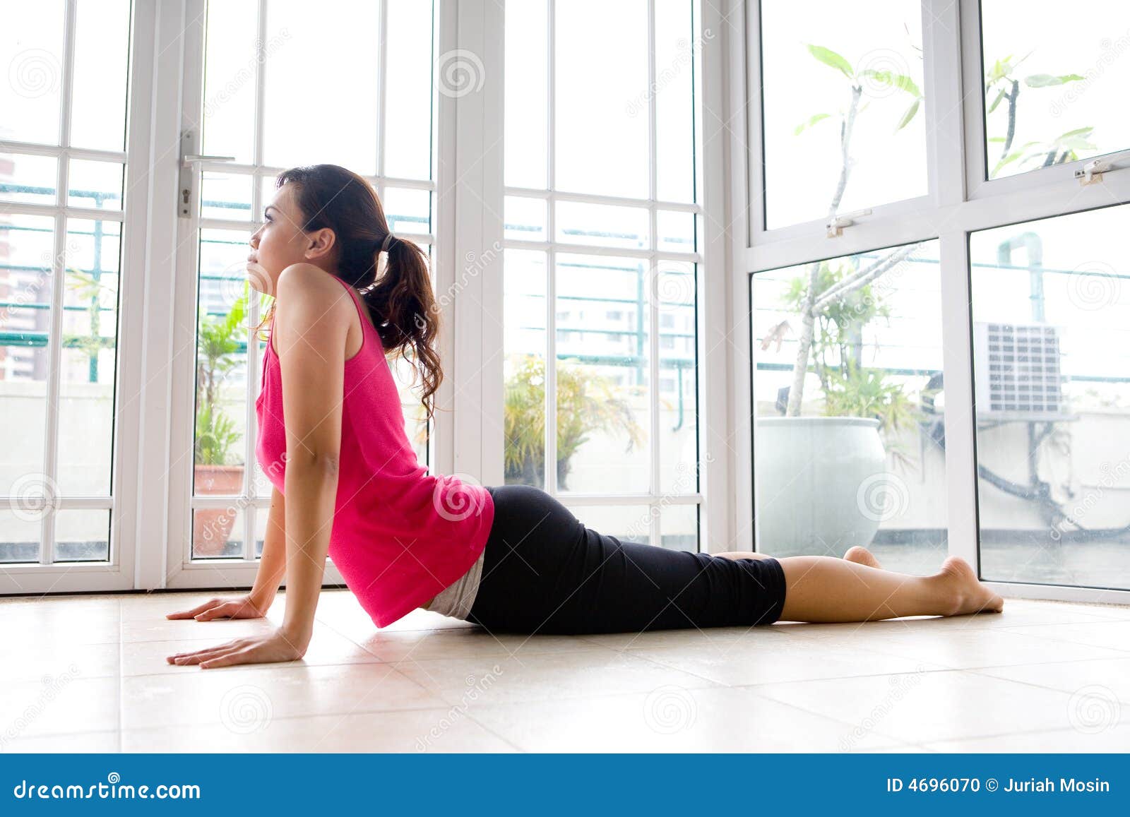 Female Stretching Her Back To Strengthen Stock Photo - Image of adult ...