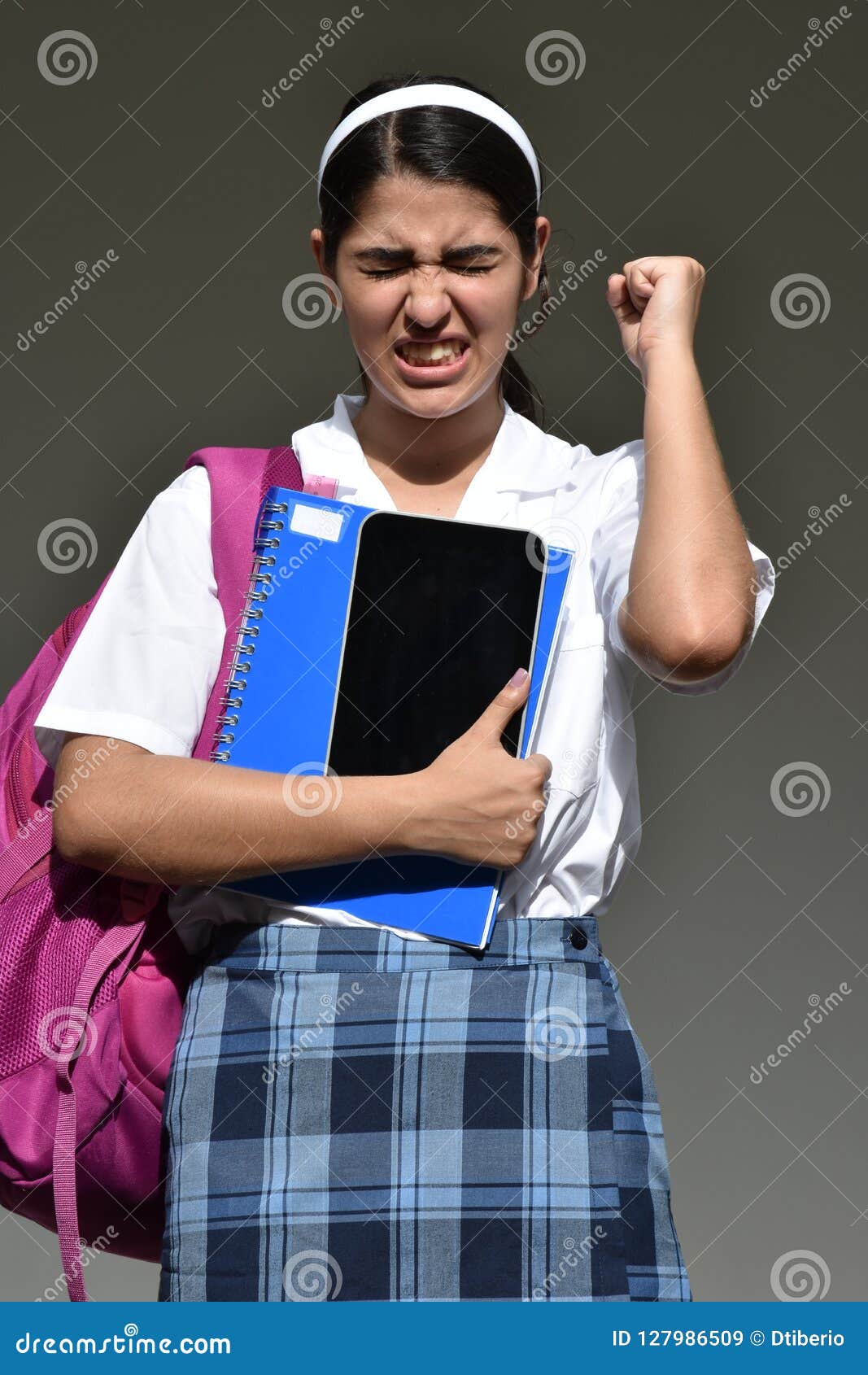 Female Student and Anger with Notebook Stock Image - Image of ...