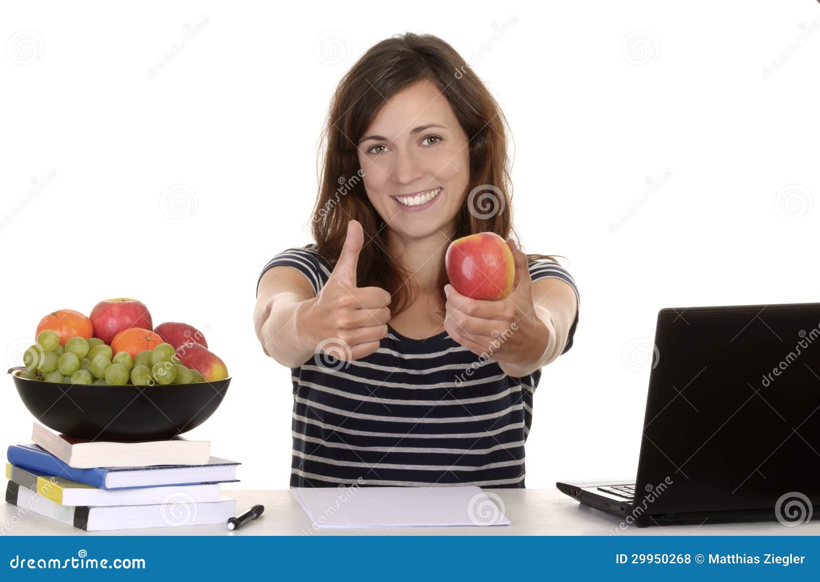 Female Student with Apple Smiling Stock Photo - Image of university ...