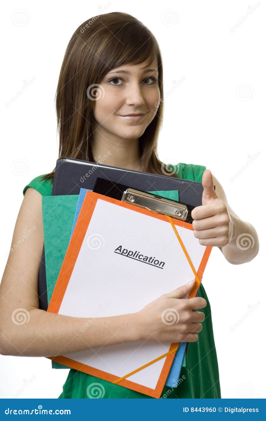 Female Student with Application Stock Photo - Image of successful, form ...