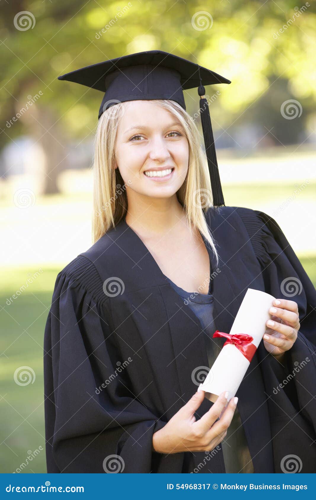 Female Student Attending Graduation Ceremony Stock Image - Image of ...