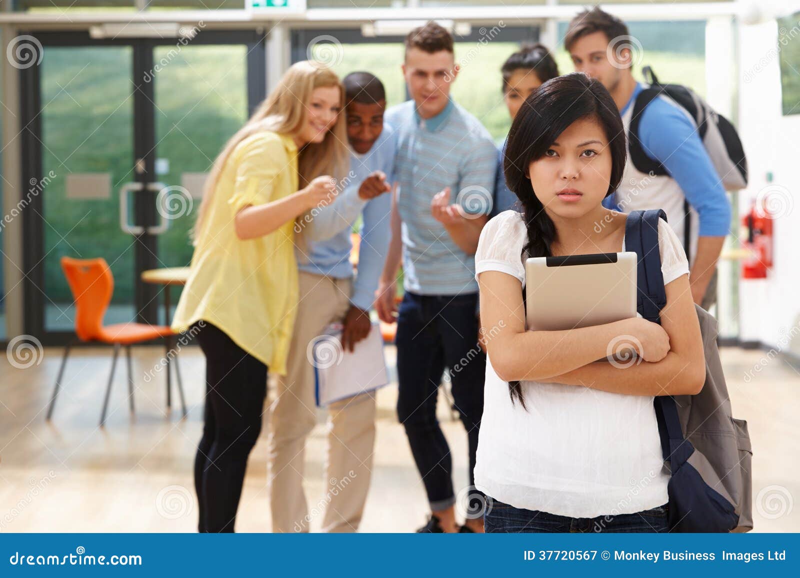 Female Student Being Bullied by Classmates Stock Image - Image of male ...