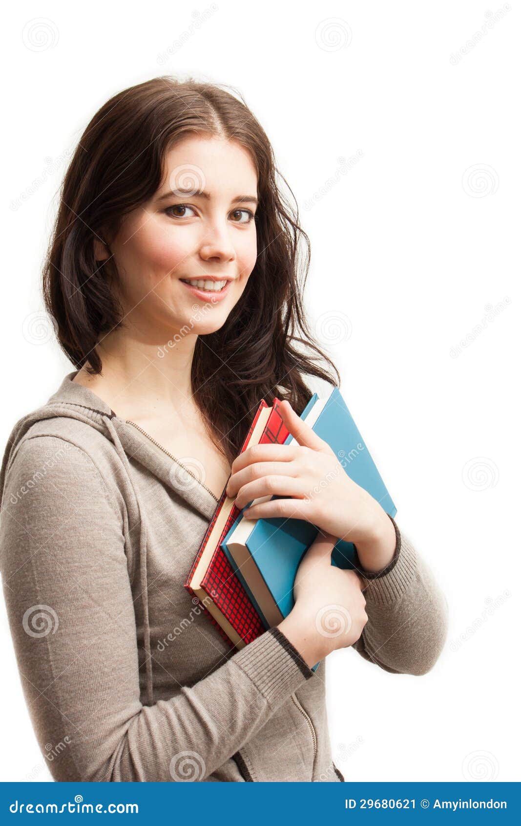 Female student with books stock image. Image of natural - 29680621