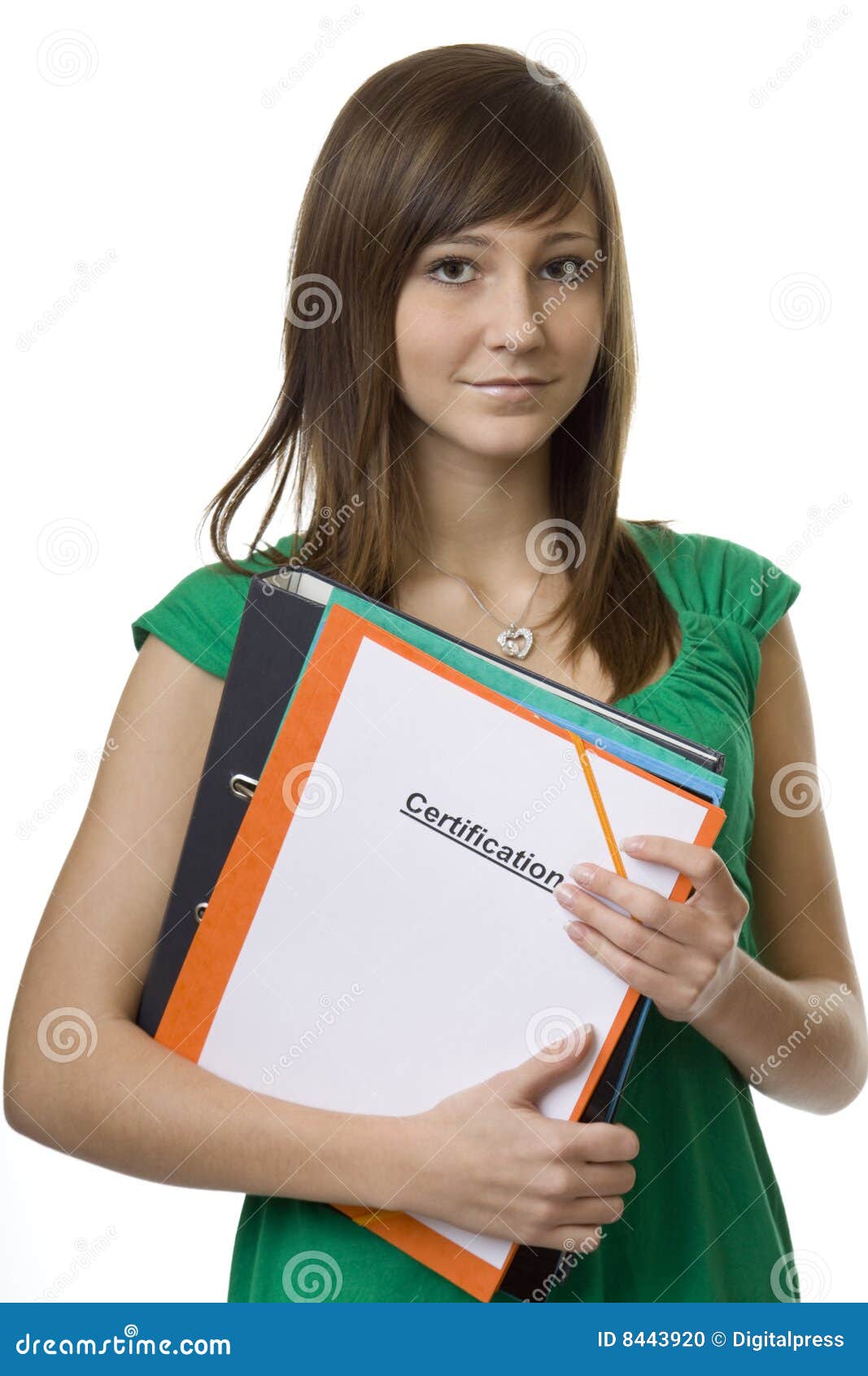 Female Student with Briefcase Certification Stock Photo - Image of ...