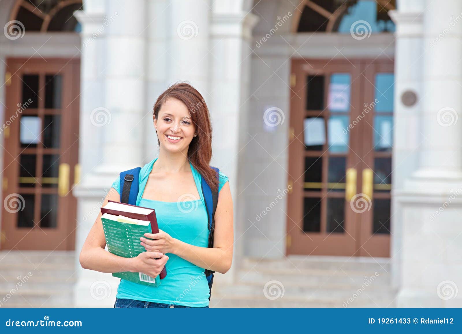 Female student on campus stock image. Image of outdoor - 19261433