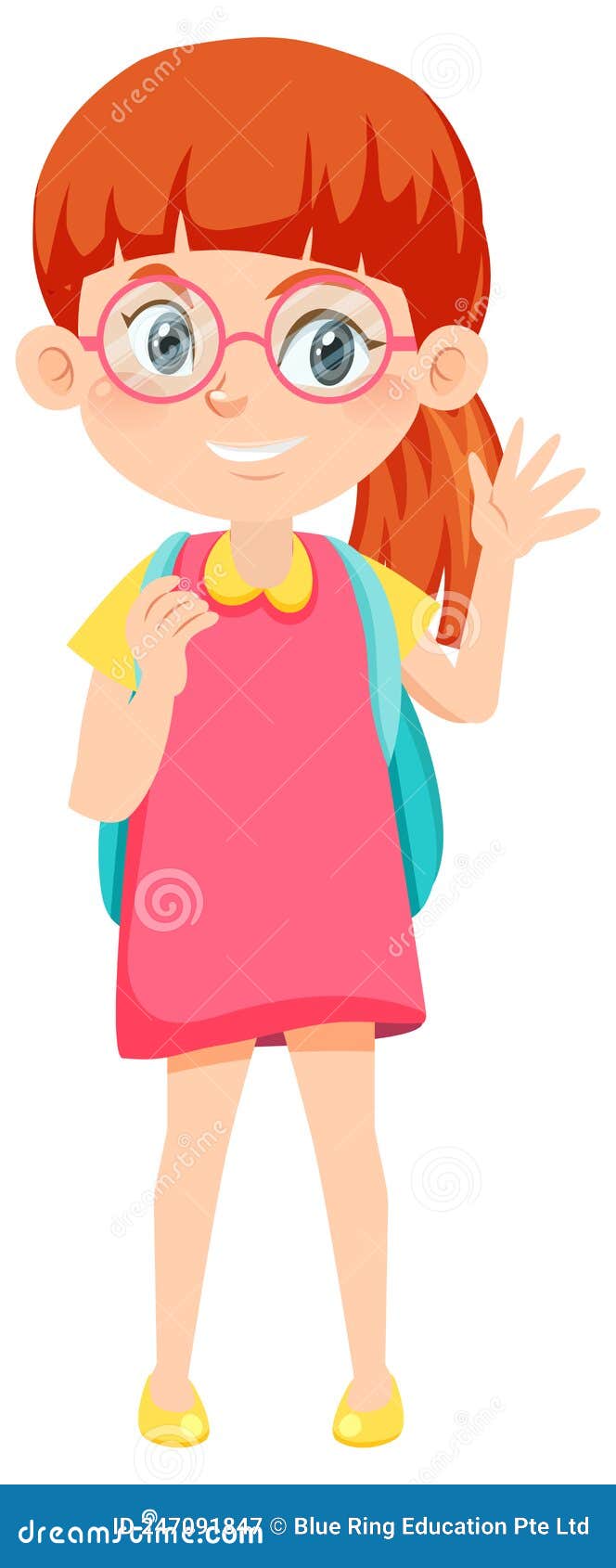 Female Student Cartoon Character with Backpack Stock Vector ...