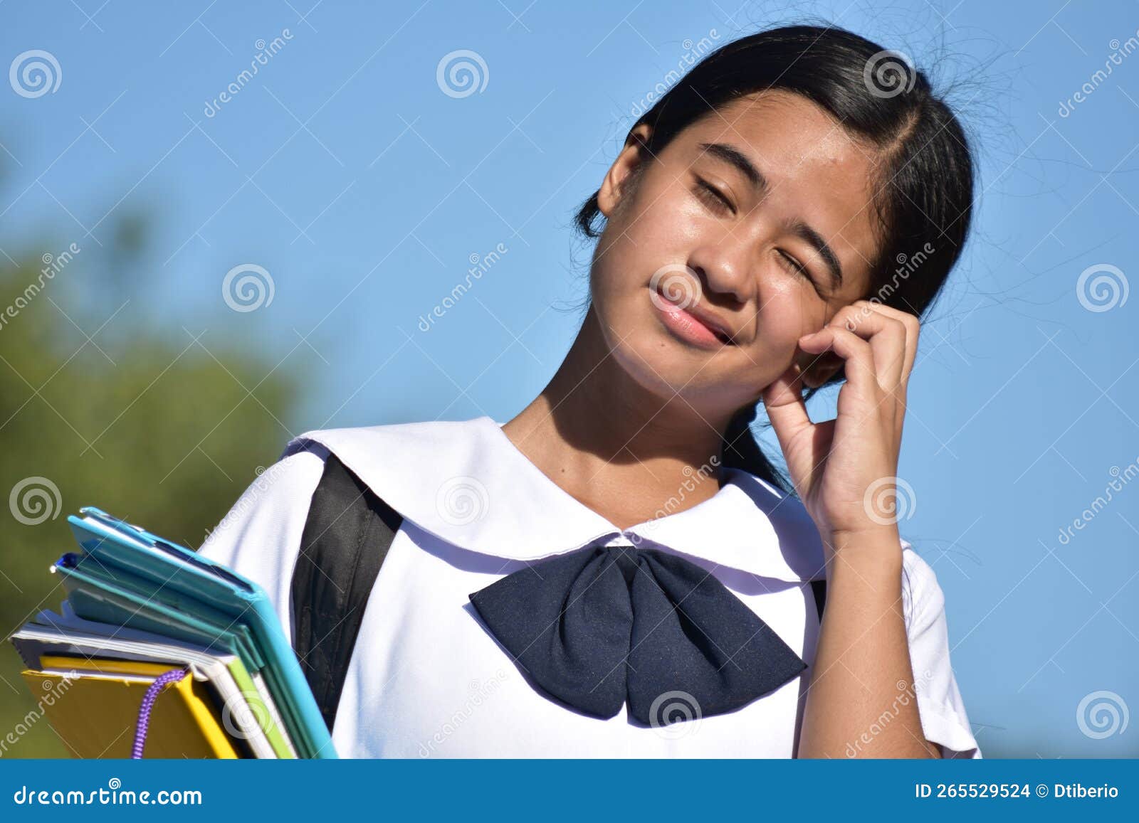A Female Student and Confusion Stock Photo - Image of college, thought ...