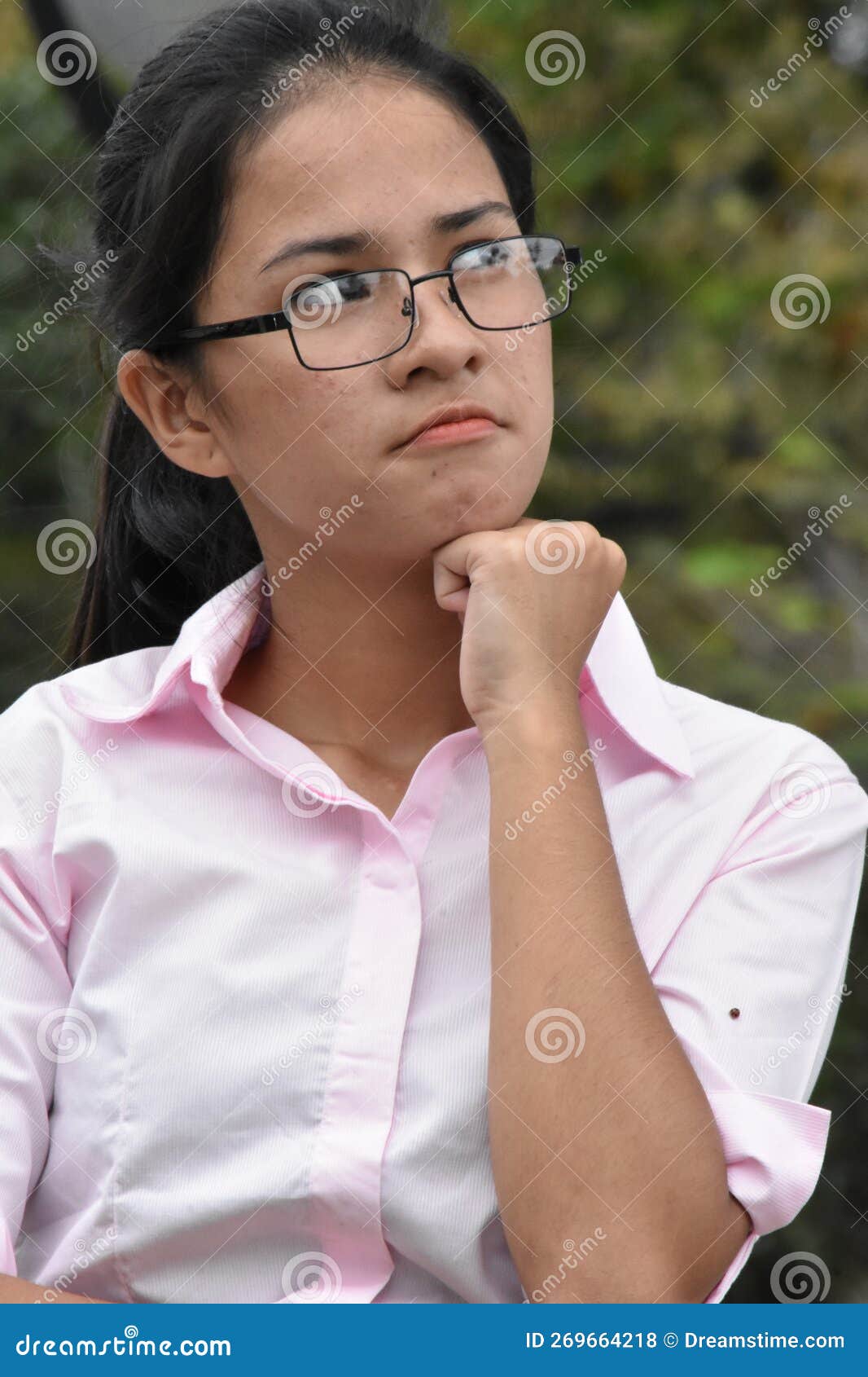 A Female Student and Confusion Stock Photo - Image of pupil, school ...