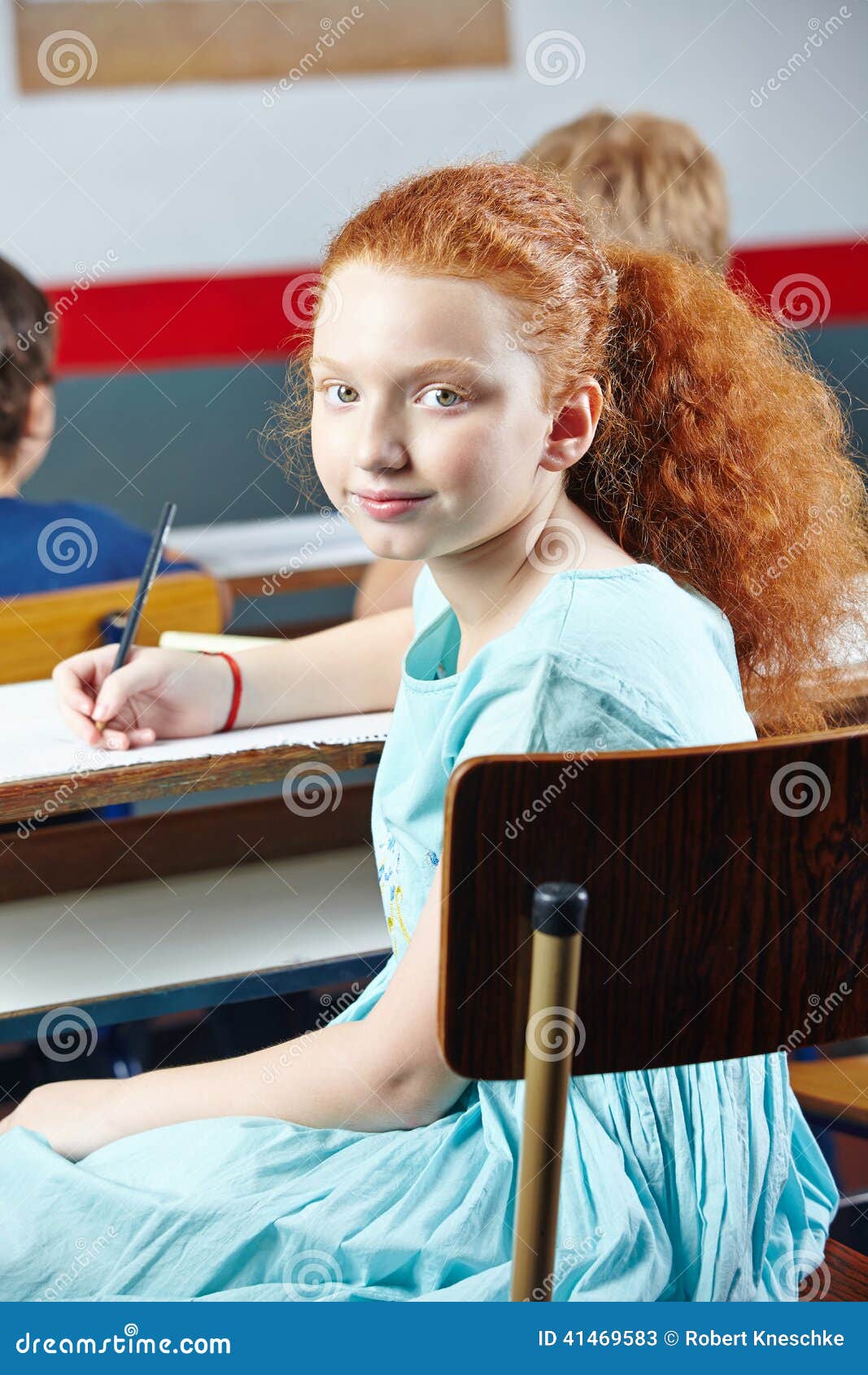 Female Student in Elementary School Stock Image - Image of learn ...