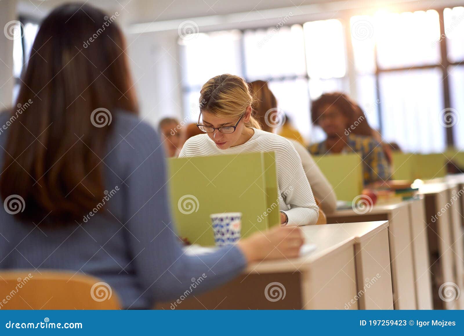 A Female Student Focused on the Lesson at a Lecture Stock Image - Image ...
