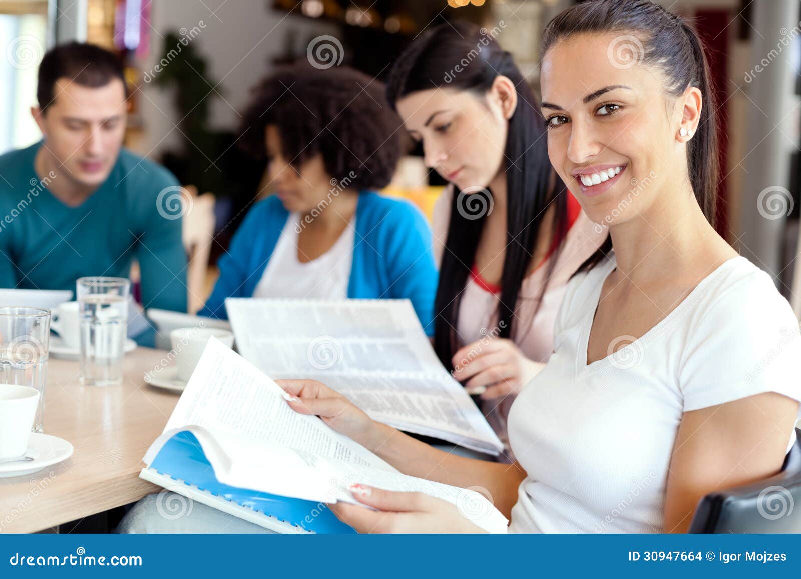 Female Student with Friends on Stock Photo - Image of cheerful, person ...