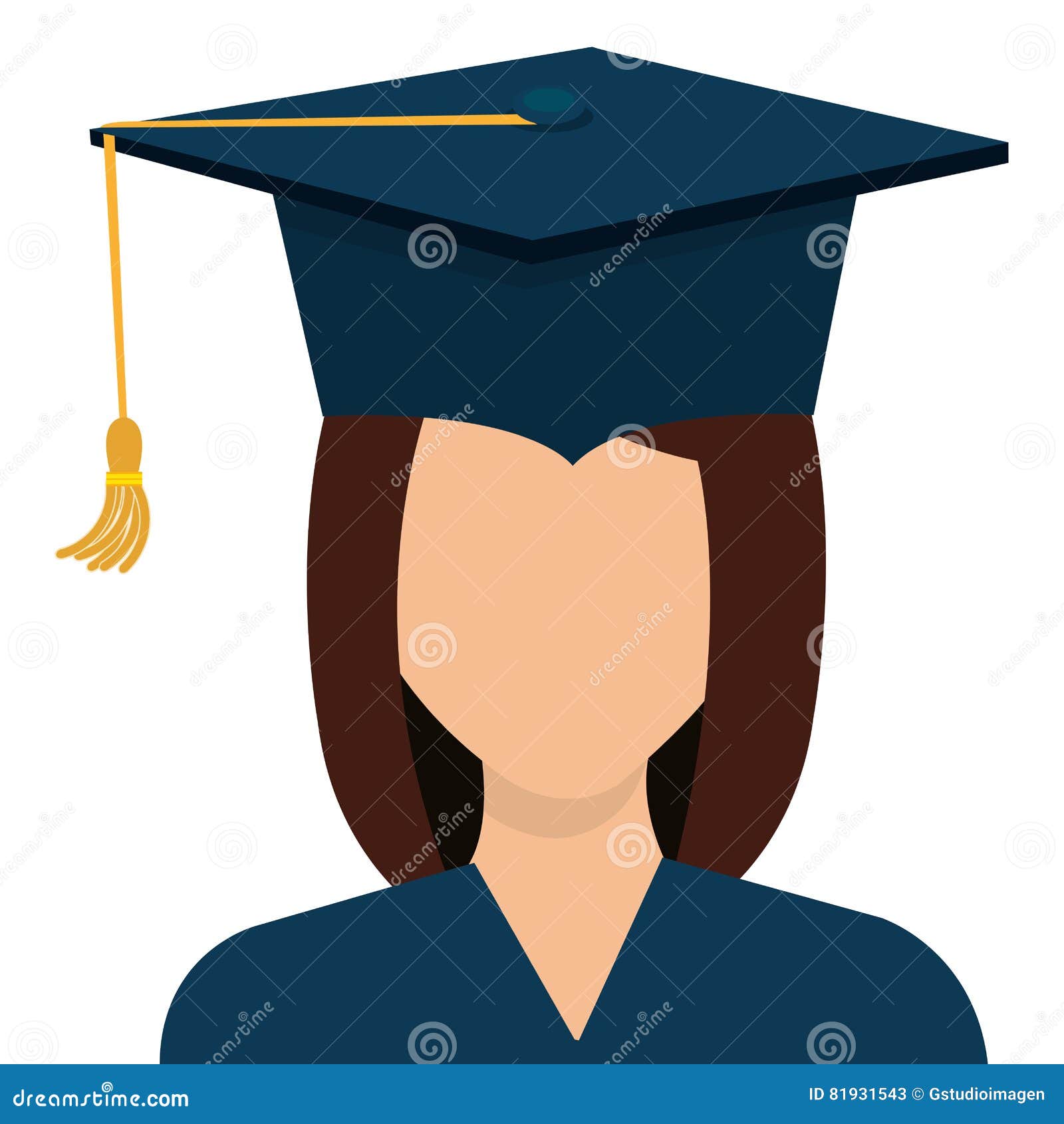 Female Student Graduation Avatar Profile. Stock Vector - Illustration ...