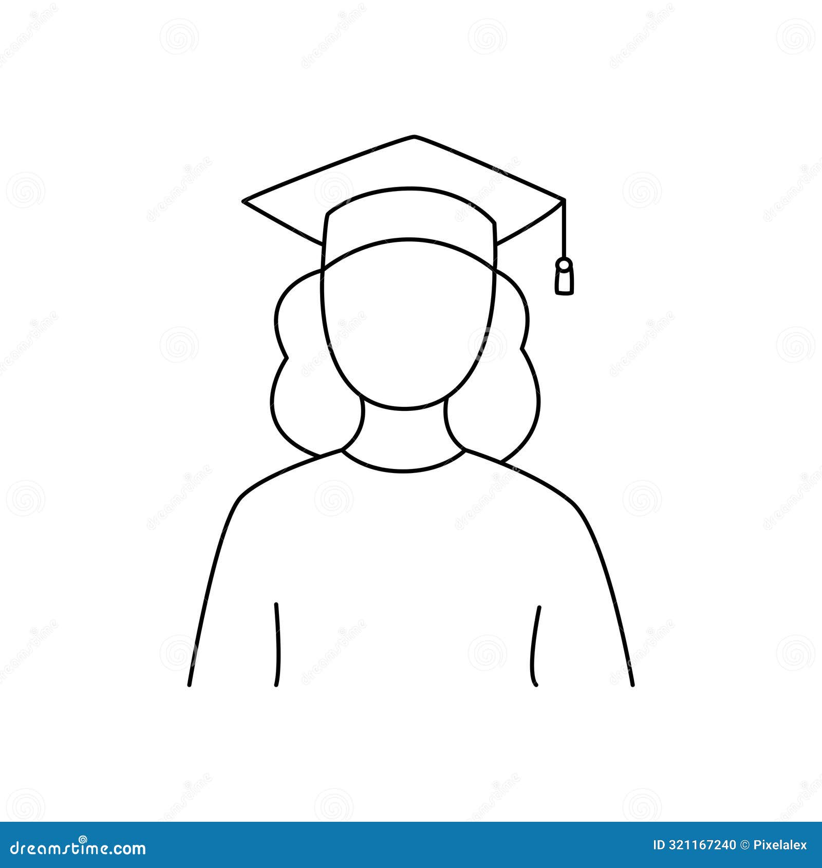 Female Student in a Graduation Cap Stock Vector - Illustration of ...