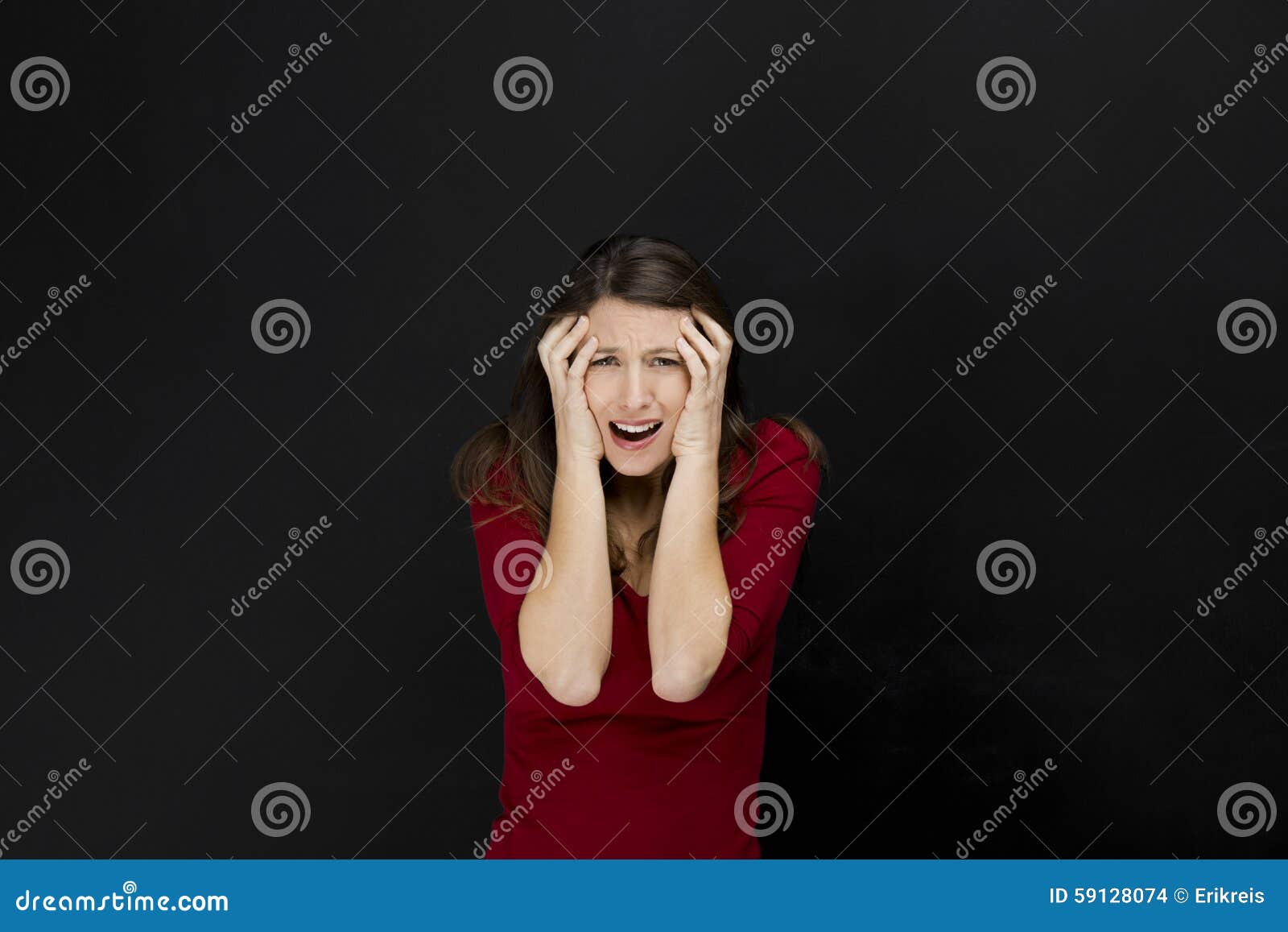 Female Student Having a Bad Day Stock Photo - Image of background, head ...