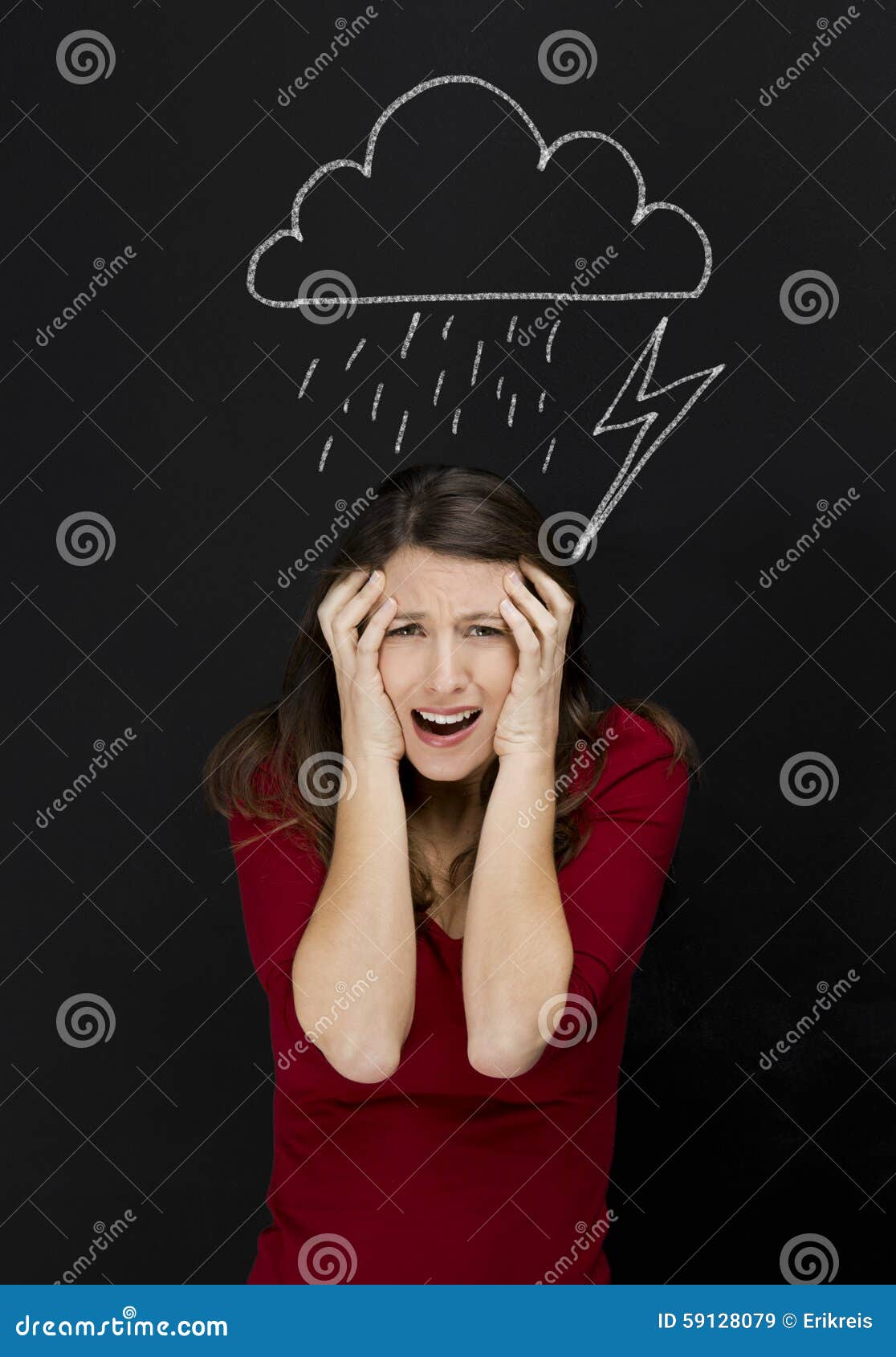 Female Student Having a Bad Day Stock Image - Image of frame, beauty ...