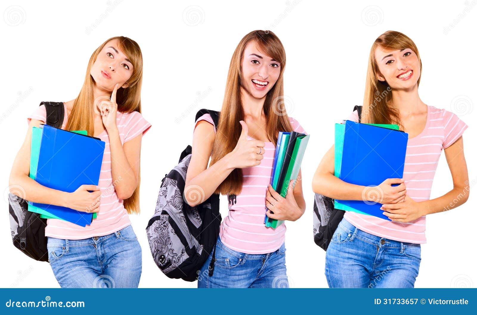 Female Student Holding Notebook and Smiling Stock Image - Image of ...