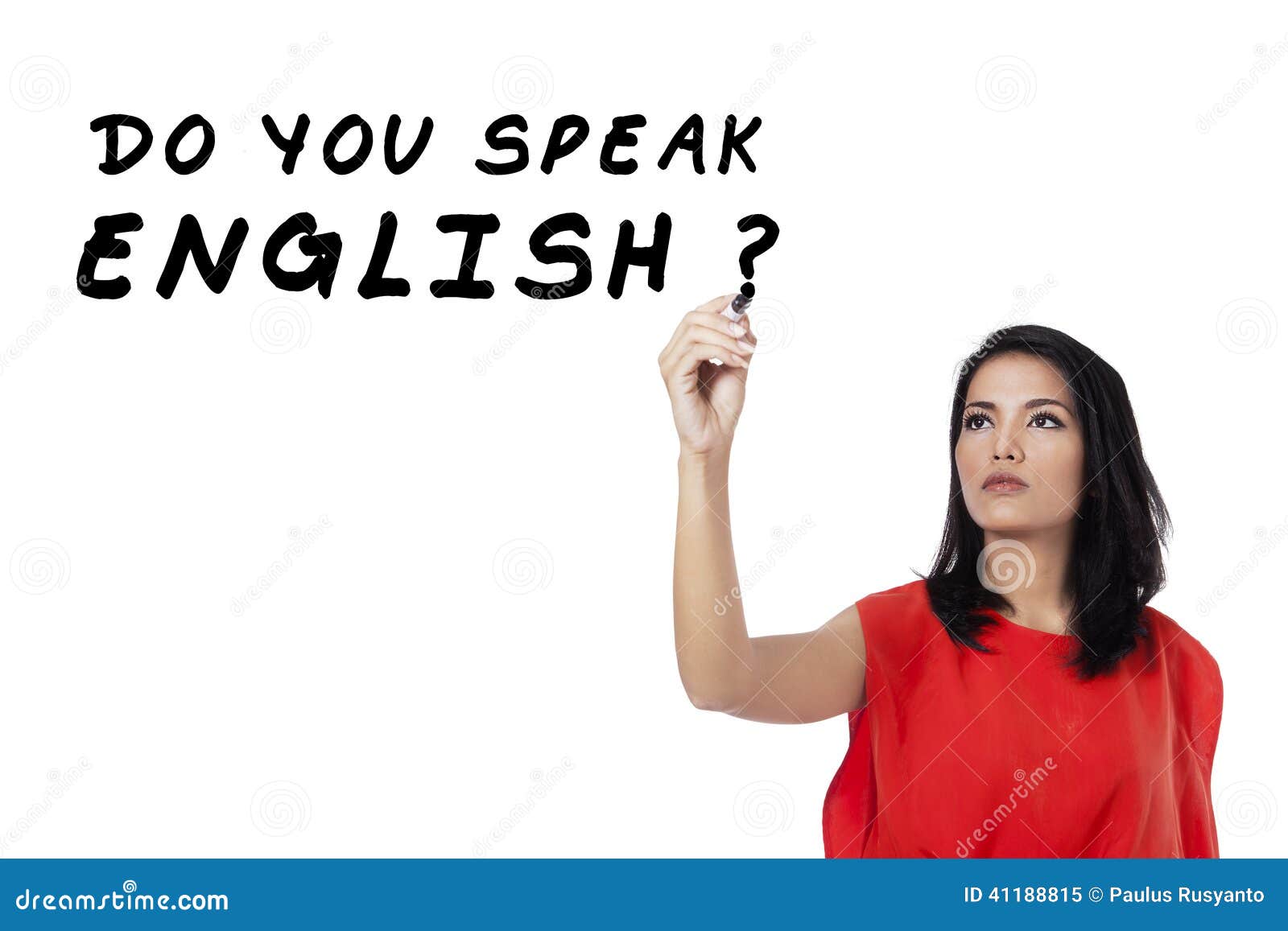 Female Student Learning English 2 Stock Image - Image of marker ...