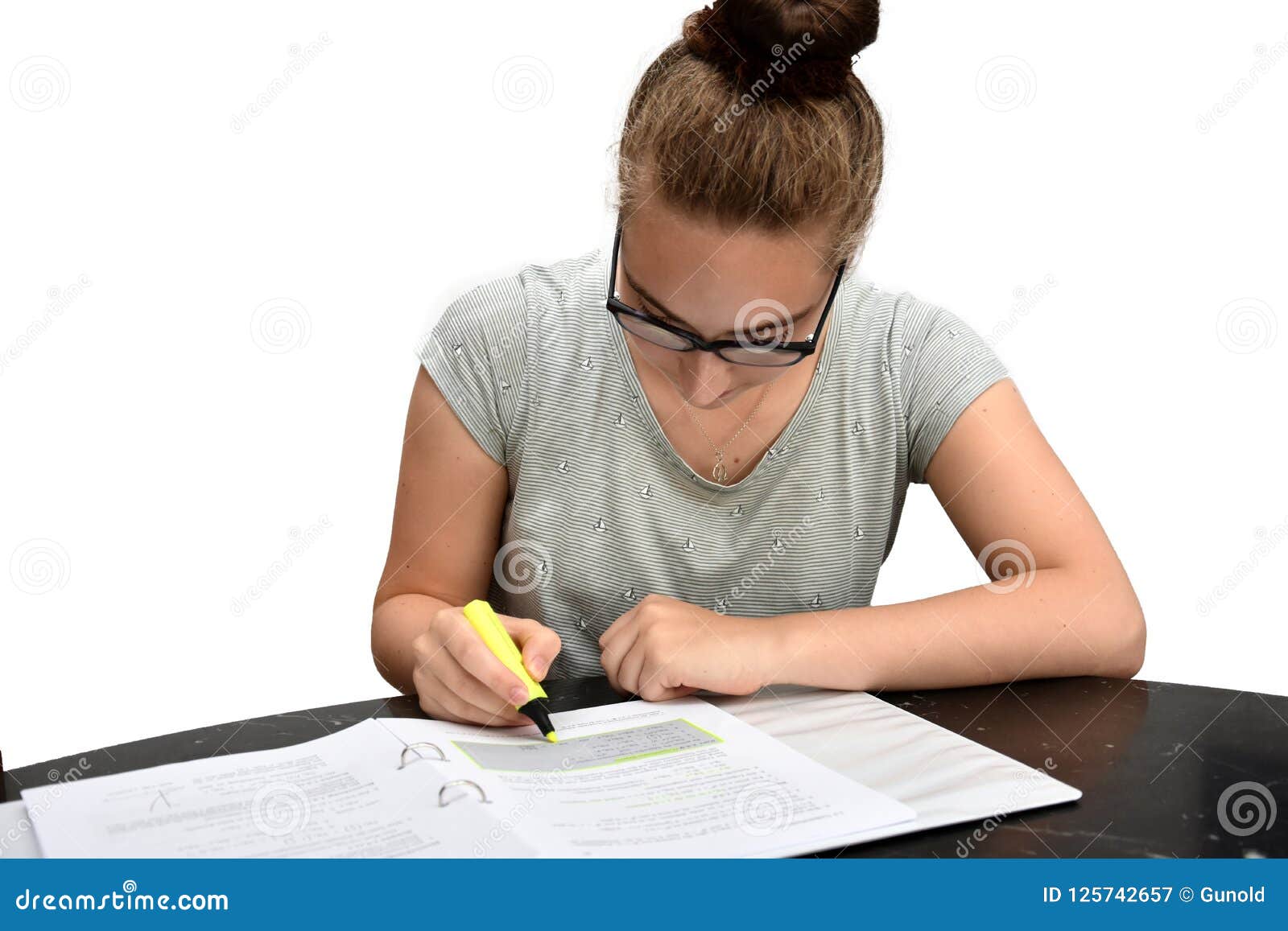 Female Student Learning for Exam Stock Image - Image of exercise ...