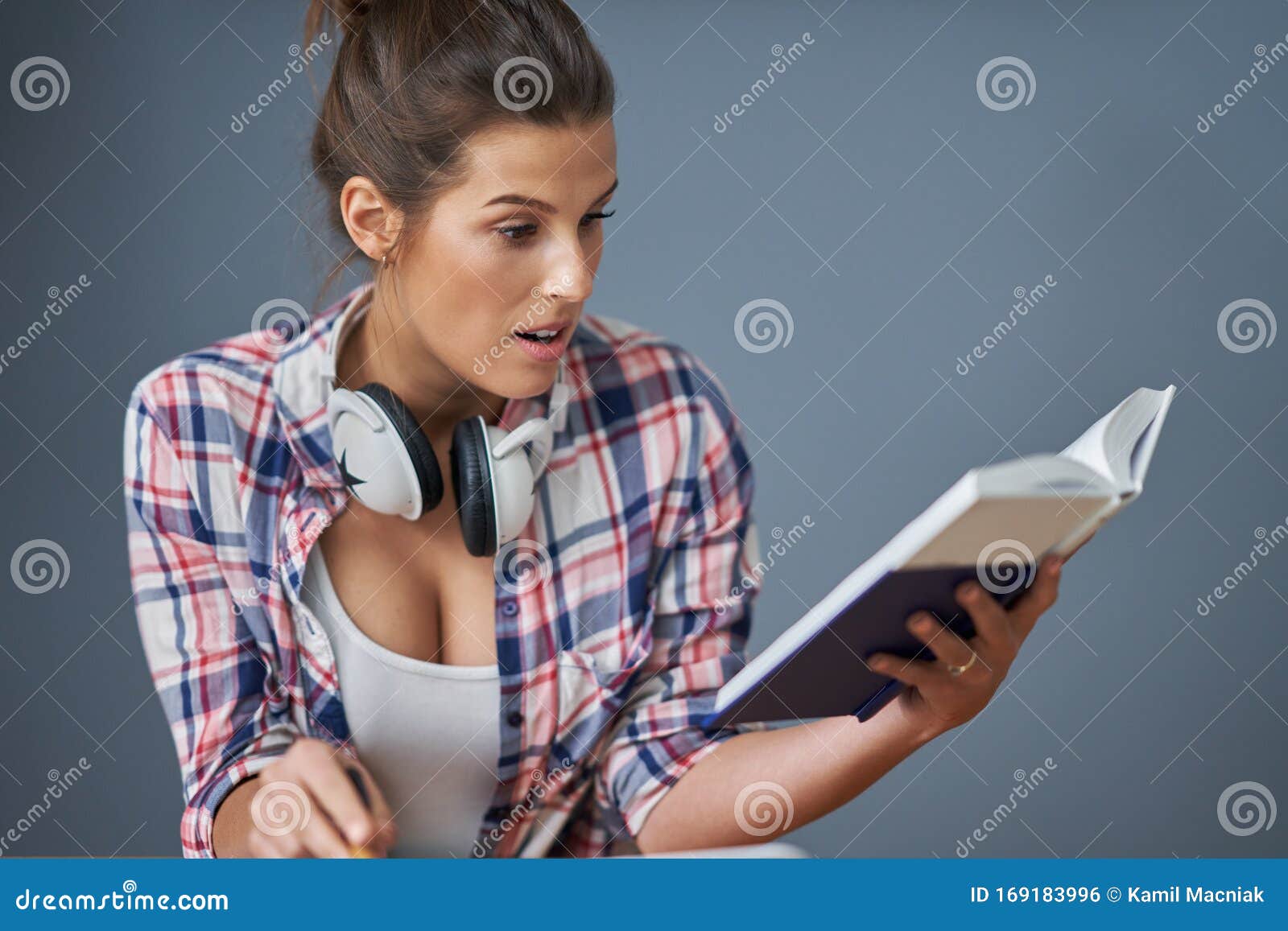 Female Student Learning at Home Stock Photo - Image of beautiful, girl ...