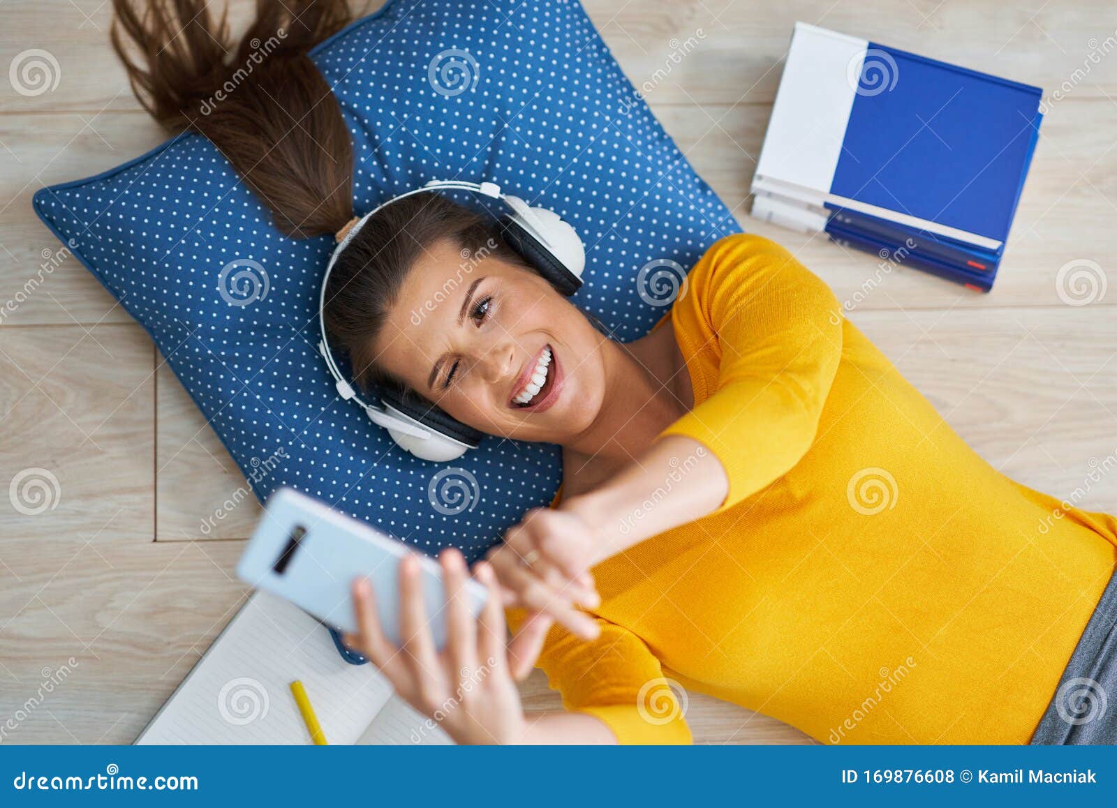 Female Student Learning at Home Stock Photo - Image of home, learn ...