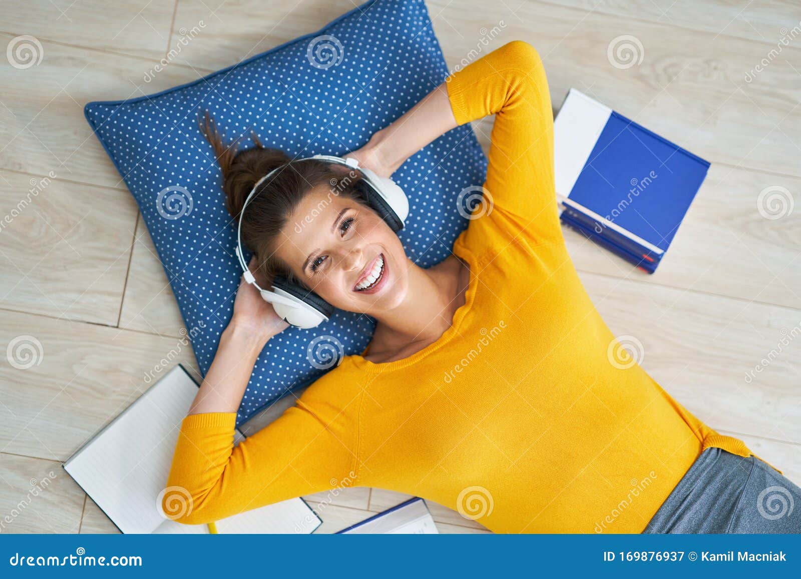 Female Student Learning at Home Stock Image - Image of high, elearning ...