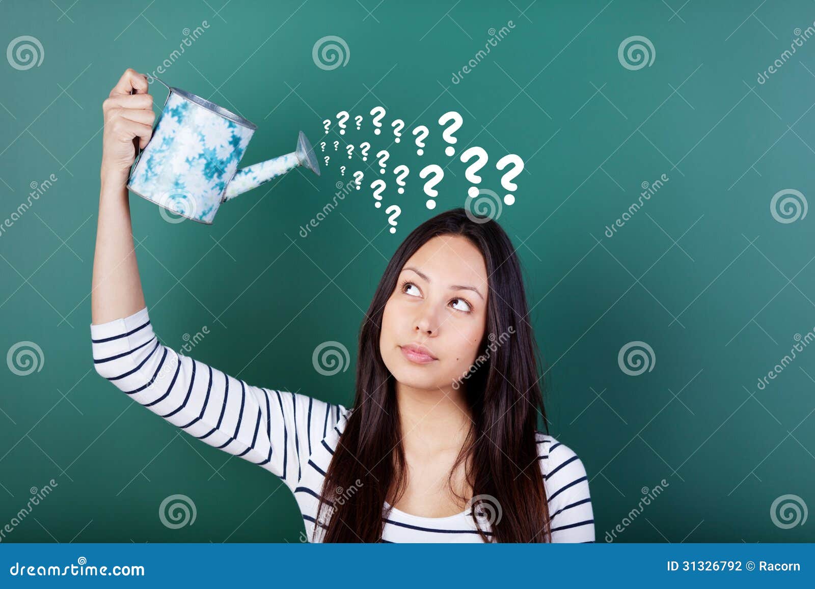 Female Student with Many Questions Stock Photo - Image of head, doubt ...