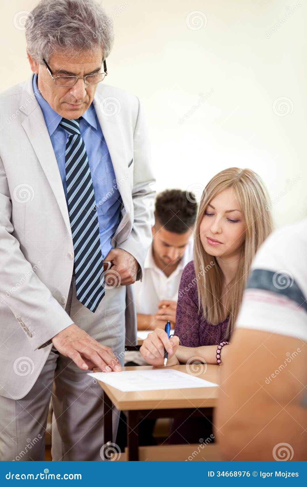 Female Student with Mature Professor Stock Photo - Image of help ...