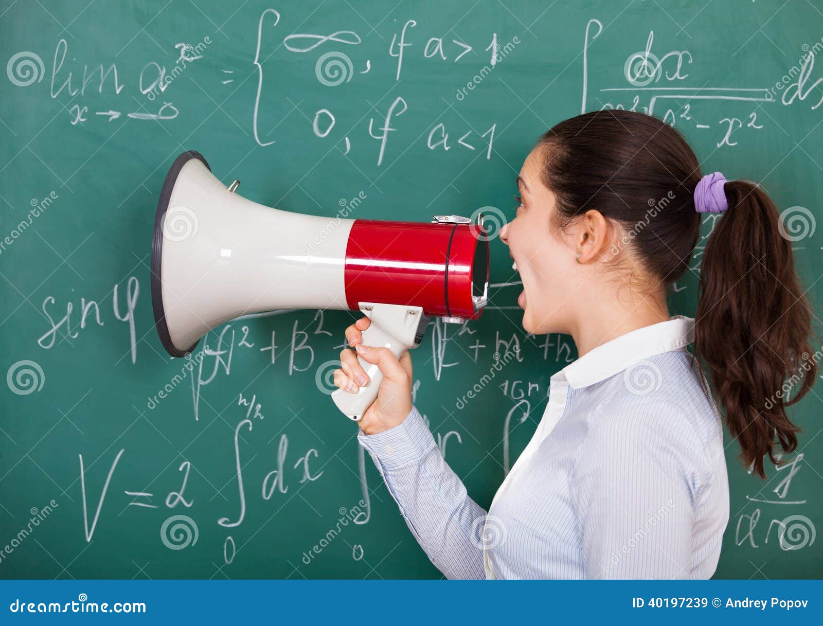 Female Student with Megaphone Stock Image - Image of communication ...