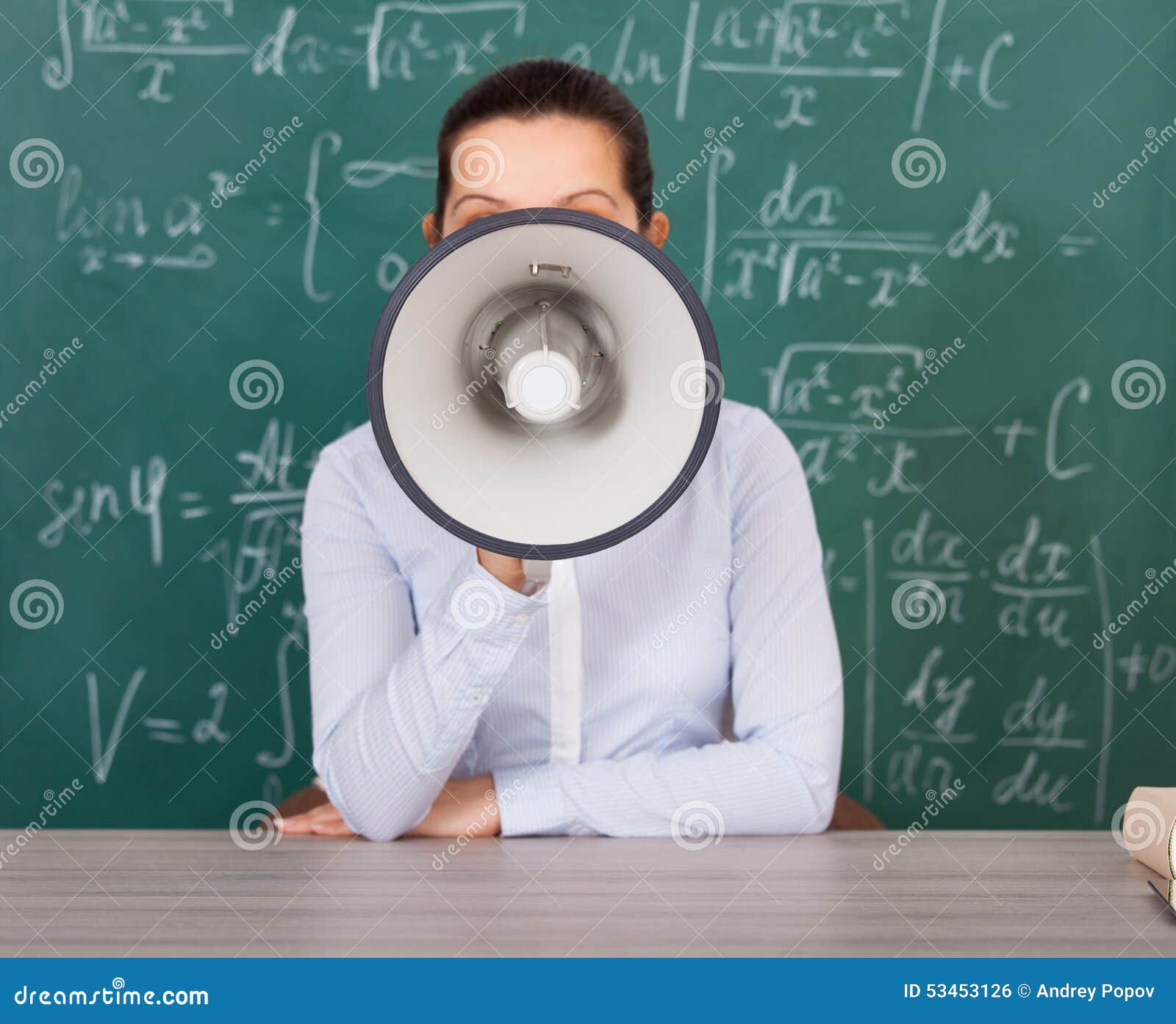Female Student with Megaphone Stock Photo - Image of college ...
