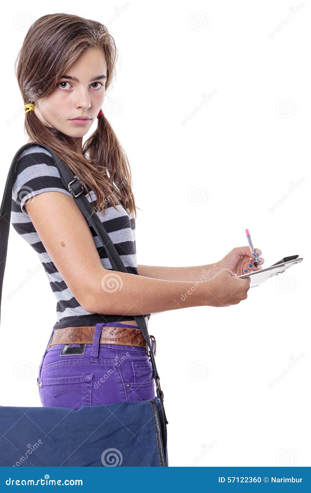 Female Student with Note Pad Stock Photo - Image of child, book: 57122360