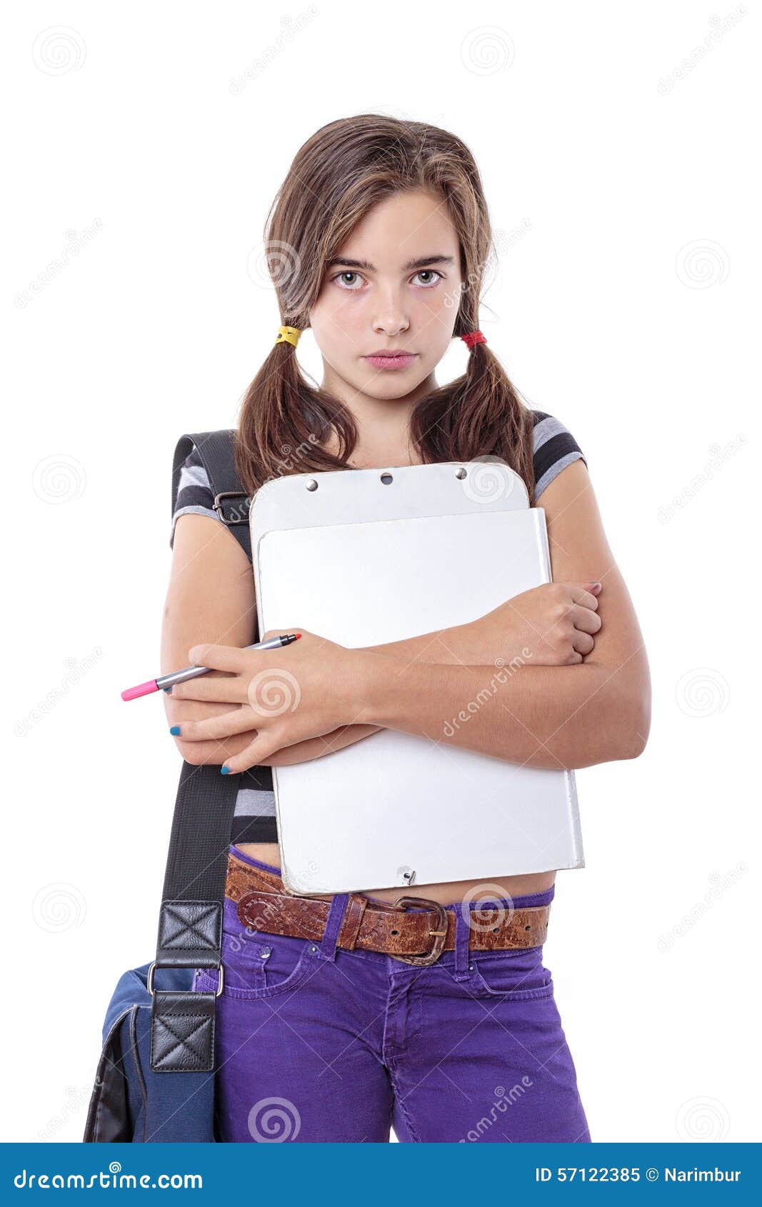 Female Student with Note Pad Stock Image - Image of school, girl: 57122385