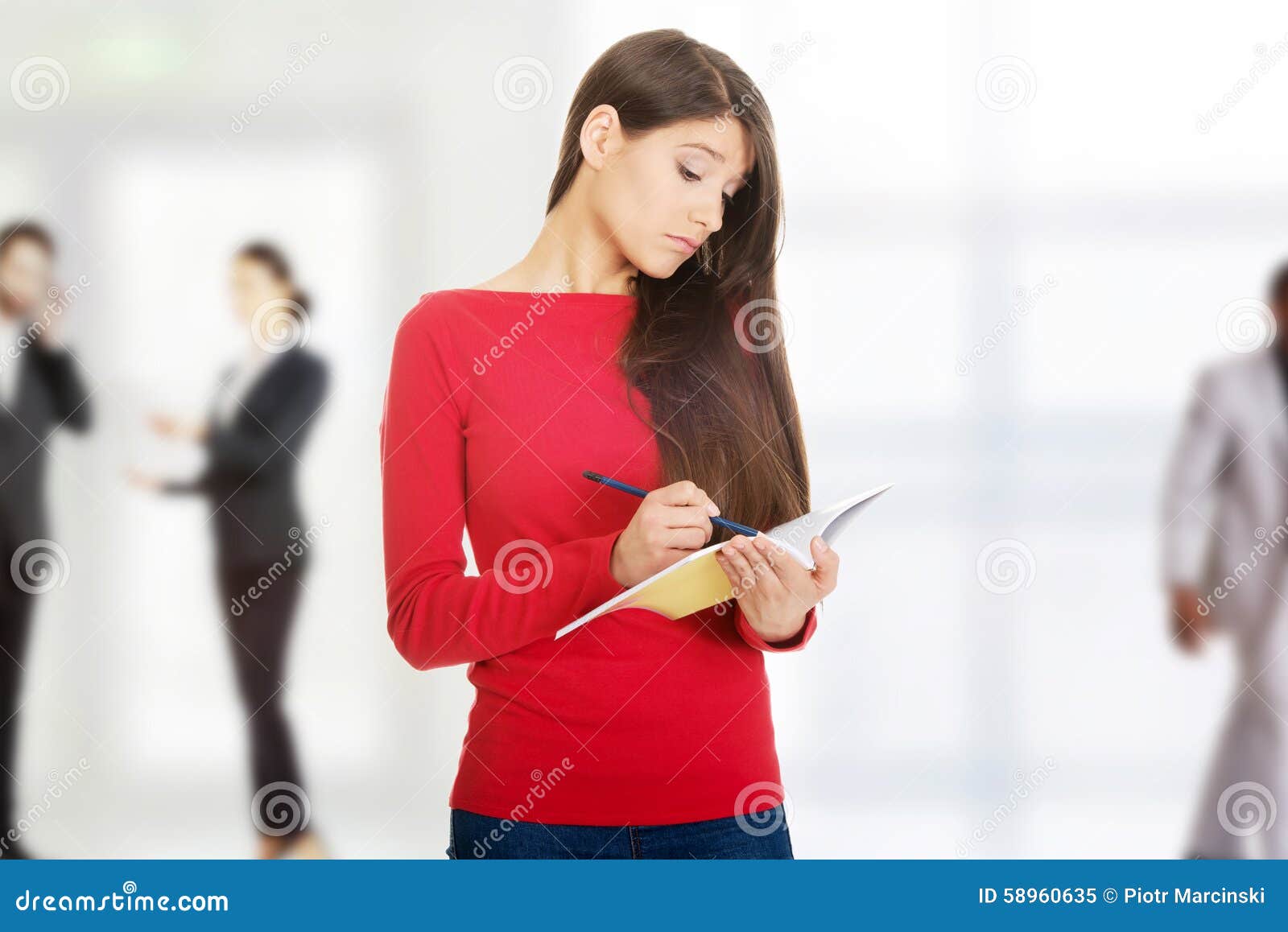 Female Student with Notebook. Stock Image - Image of people, teenage ...