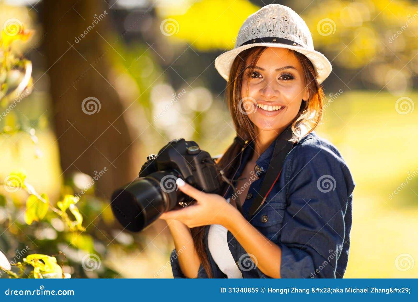 Female Student Photographer Stock Image - Image of green, cute: 31340859