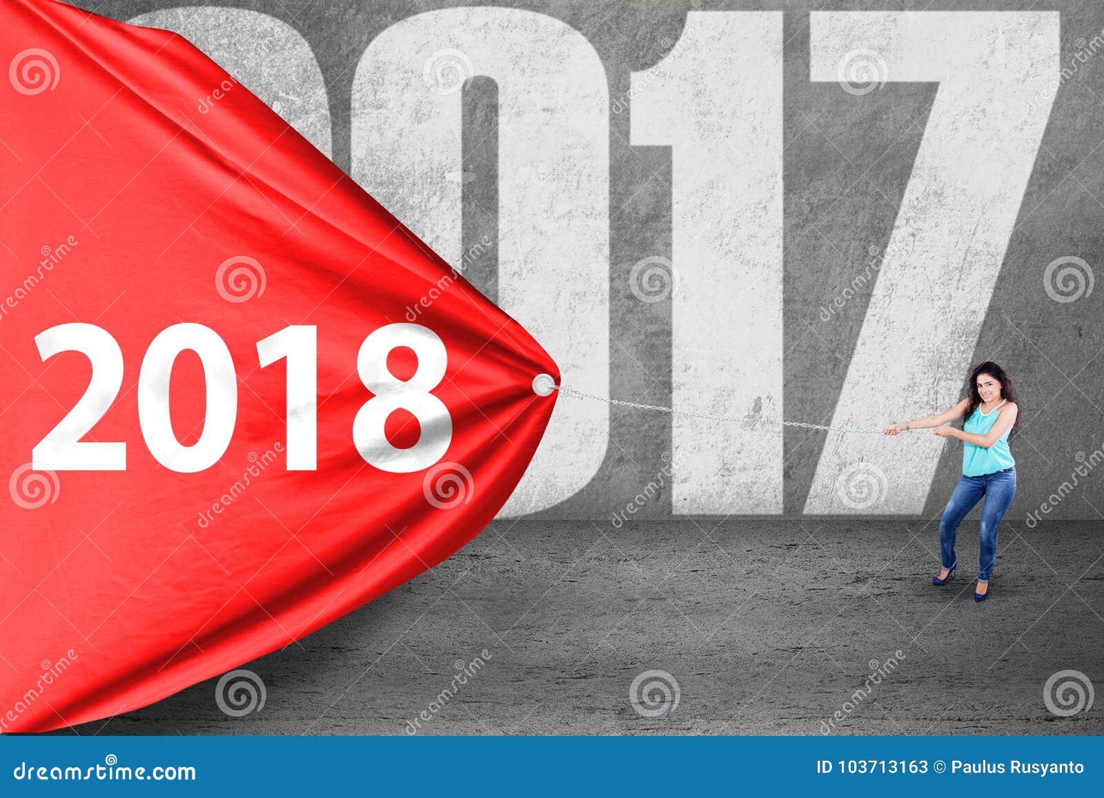 Female Student Pulling Numbers 2018 Stock Image - Image of change ...