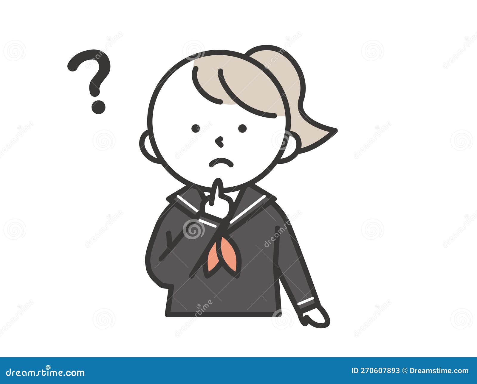 A Female Student with a Questioning Expression Looking at the Question ...