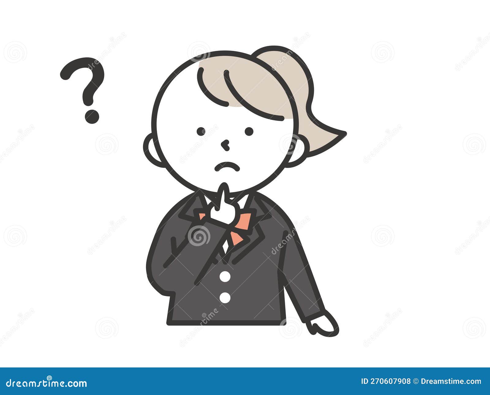 A Female Student with a Questioning Expression Looking at the Question ...