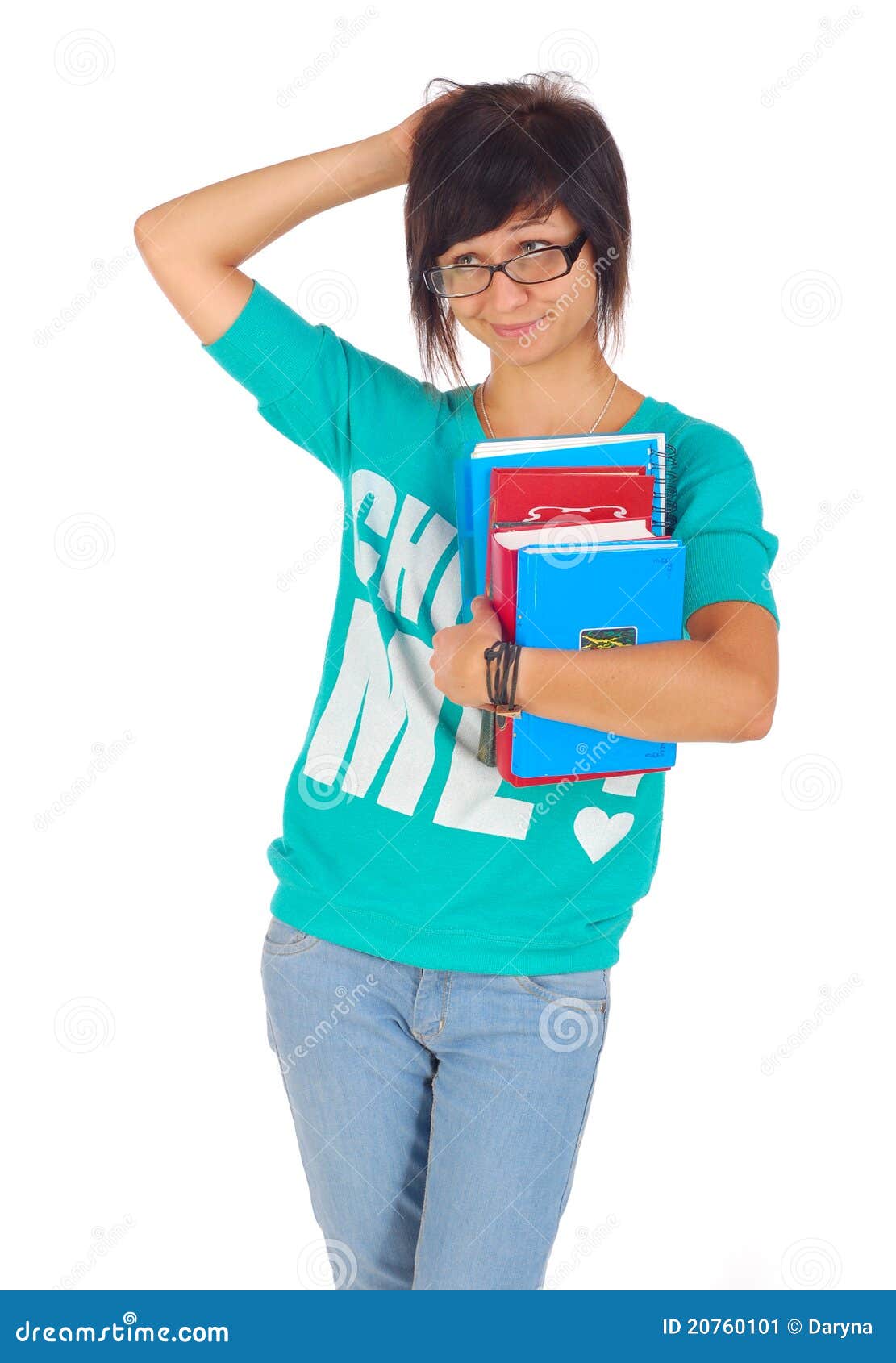 Female Student Scratching Her Head Stock Image - Image of school, cute ...