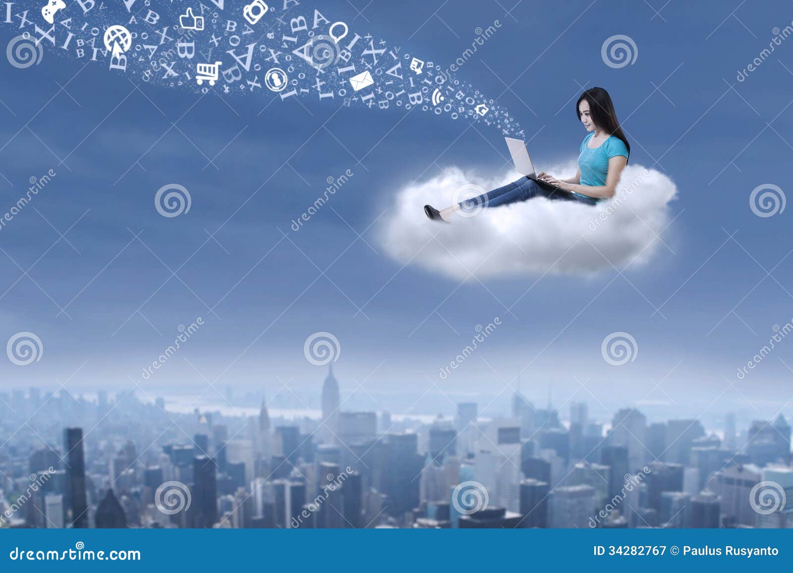 Female Student Sending Email Message Stock Image - Image of asian ...