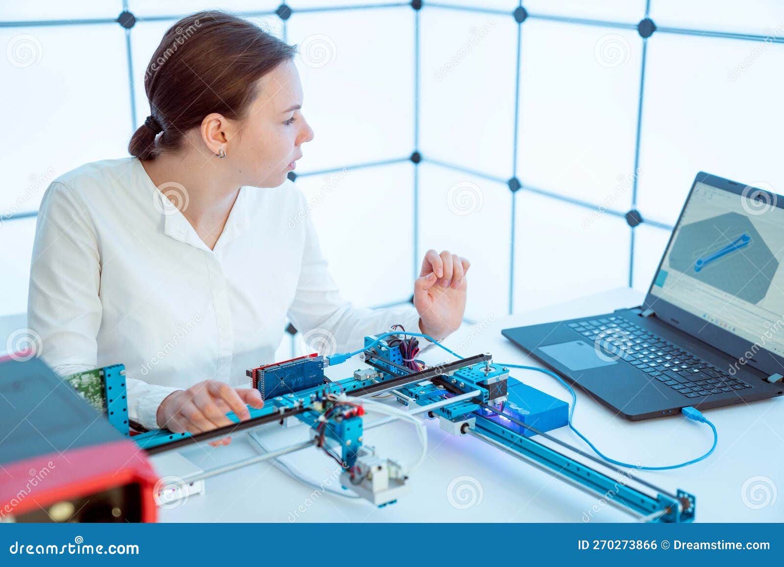 Female Student Sets Parameters of CNC Laser Plotter in University ... Female Student Sets Parameters of CNC Laser Plotter in University ...