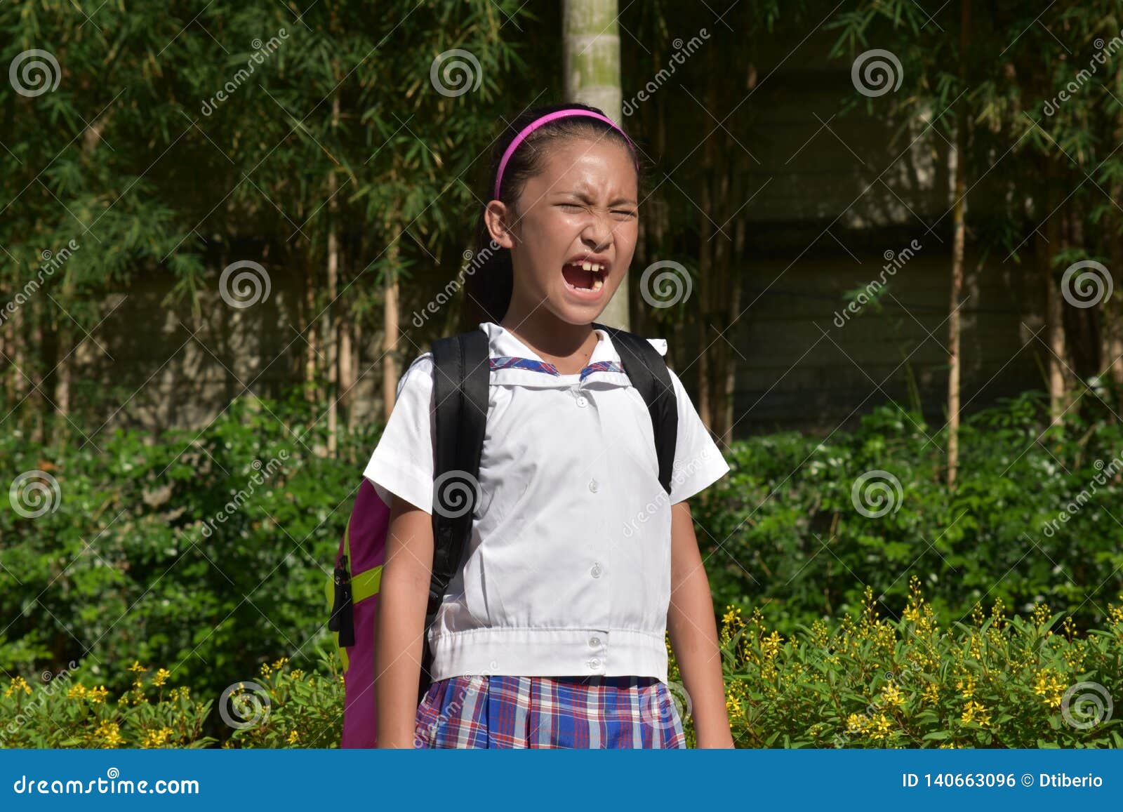 Female Student Shouting with Notebooks Stock Photo - Image of female ...