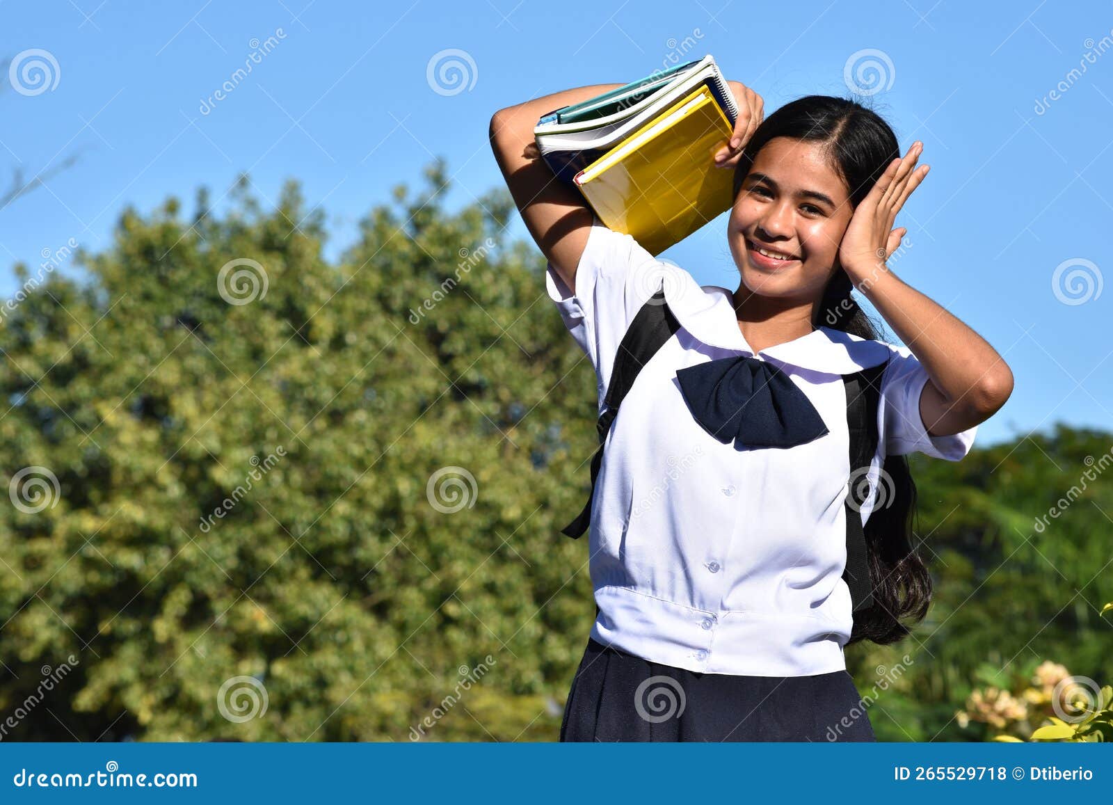 Female Student and Silence Wearing School Uniform Stock Photo - Image ...