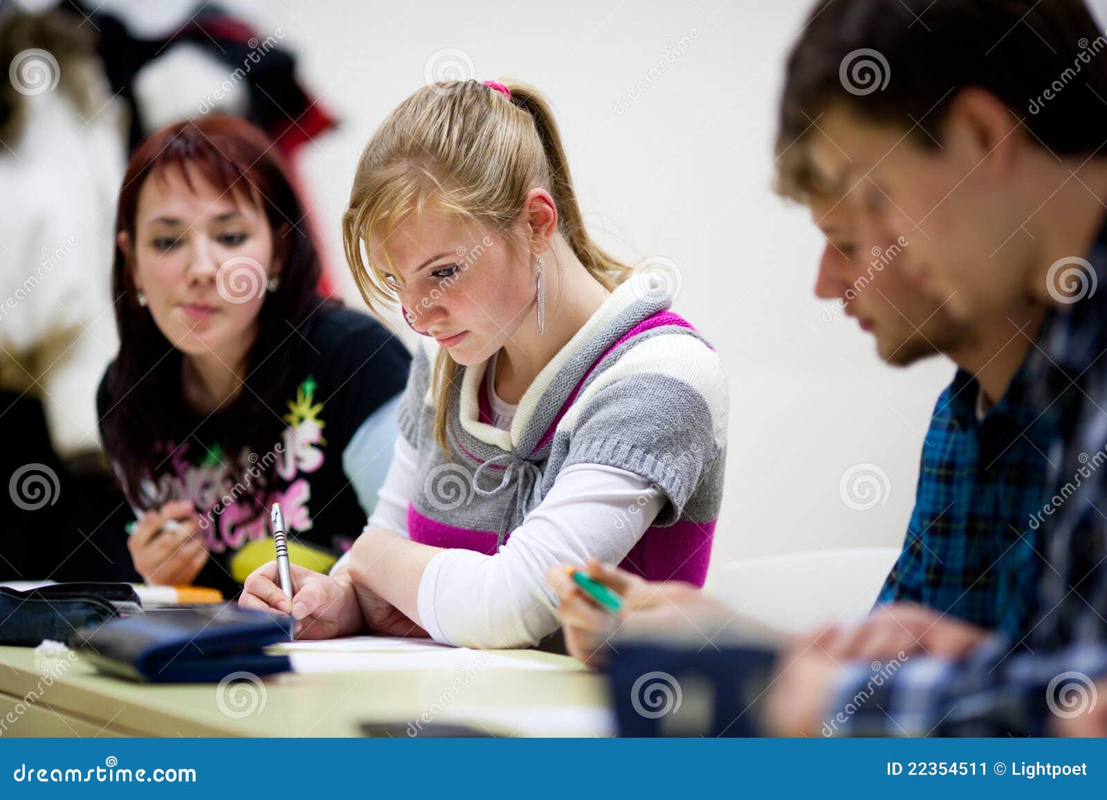 Female Student Sitting in a Classroom Stock Image - Image of adult ...