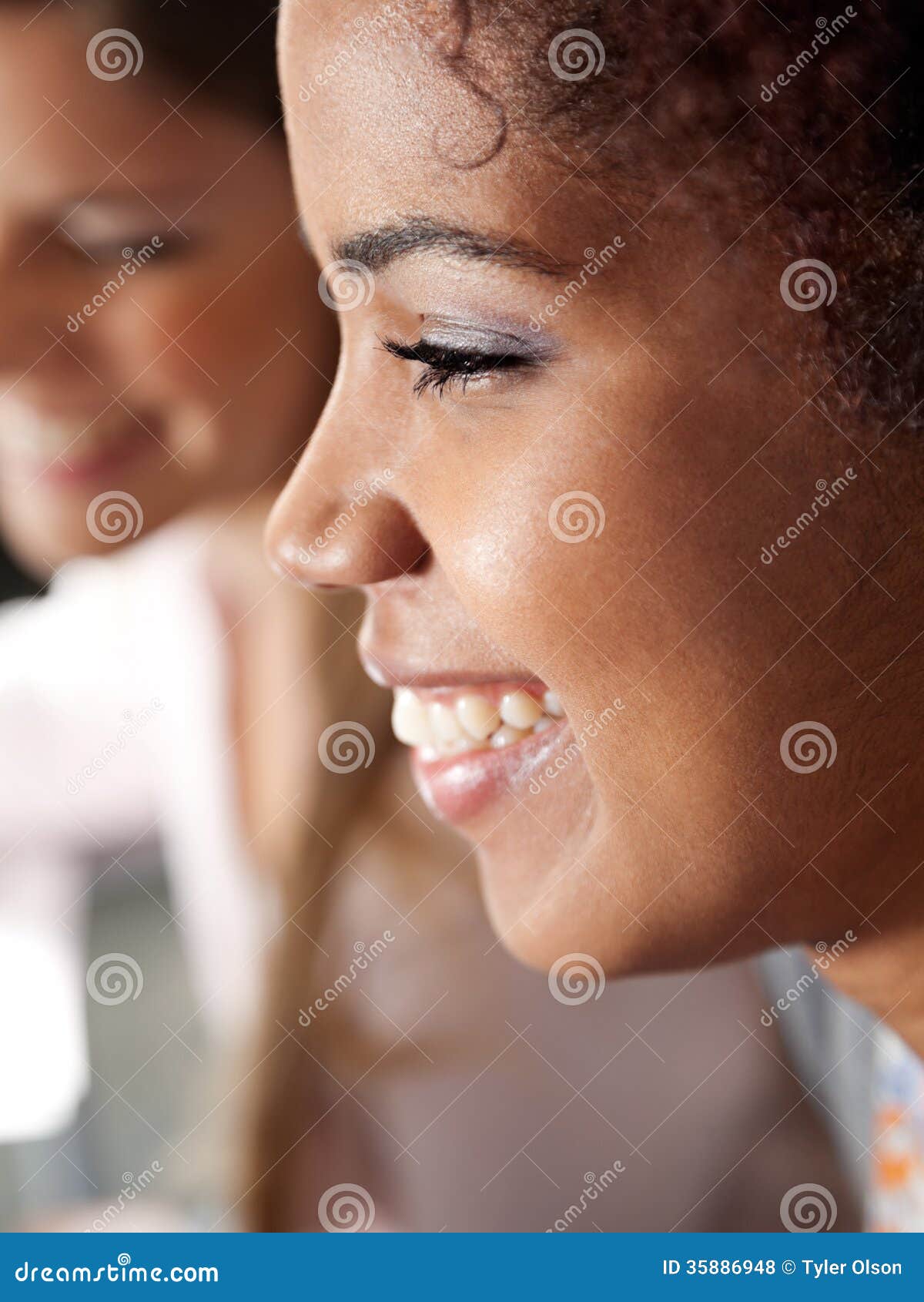 Female Student Smiling in Classroom Stock Photo - Image of class ...