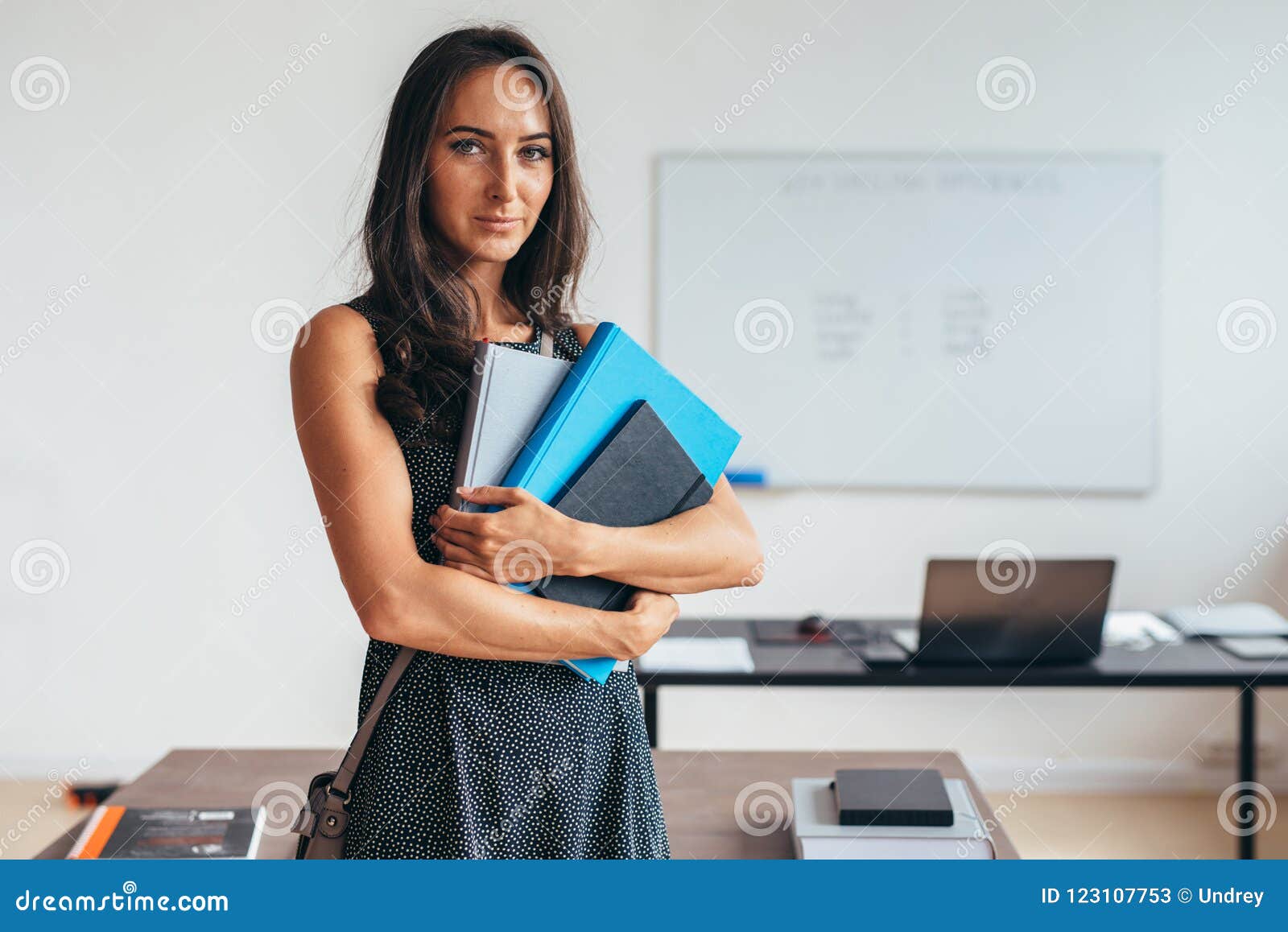 Female Student Smiling and Looking at Camera. Stock Image - Image of ...