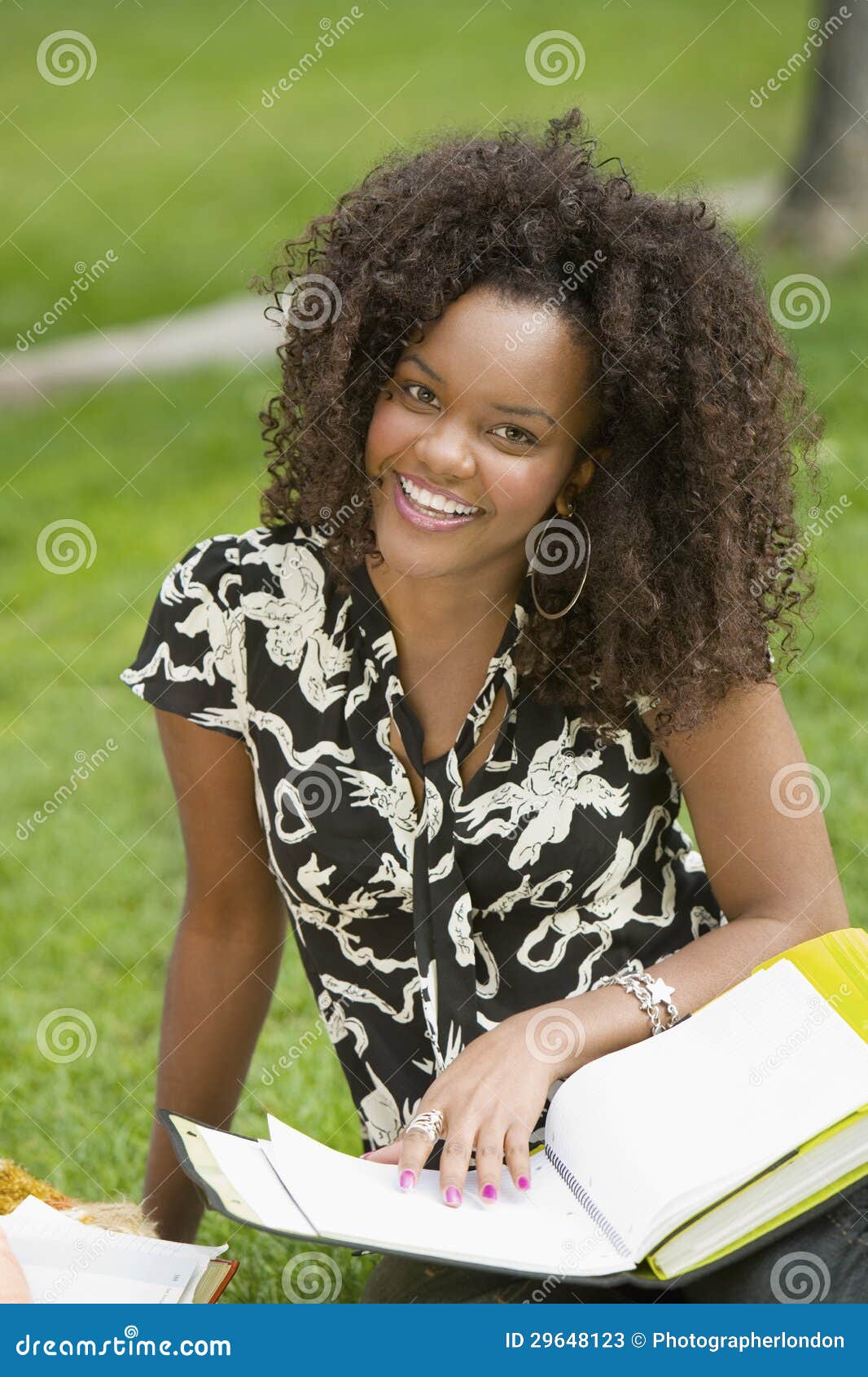 Female Student Studying in College Campus Stock Image - Image of smile ...