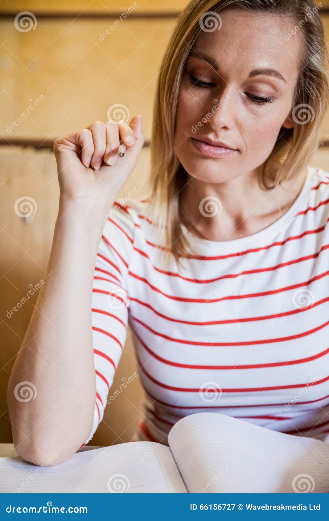Female Student Taking Notes in a Class Stock Image - Image of education ...