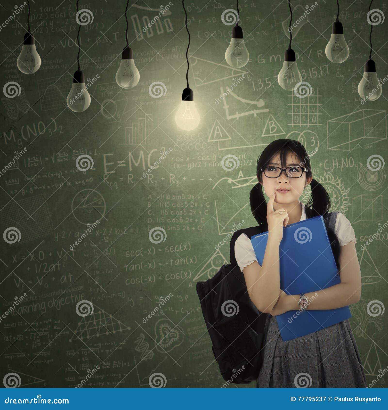 Female Student Thinking Bright Idea Stock Image - Image of beautiful ...