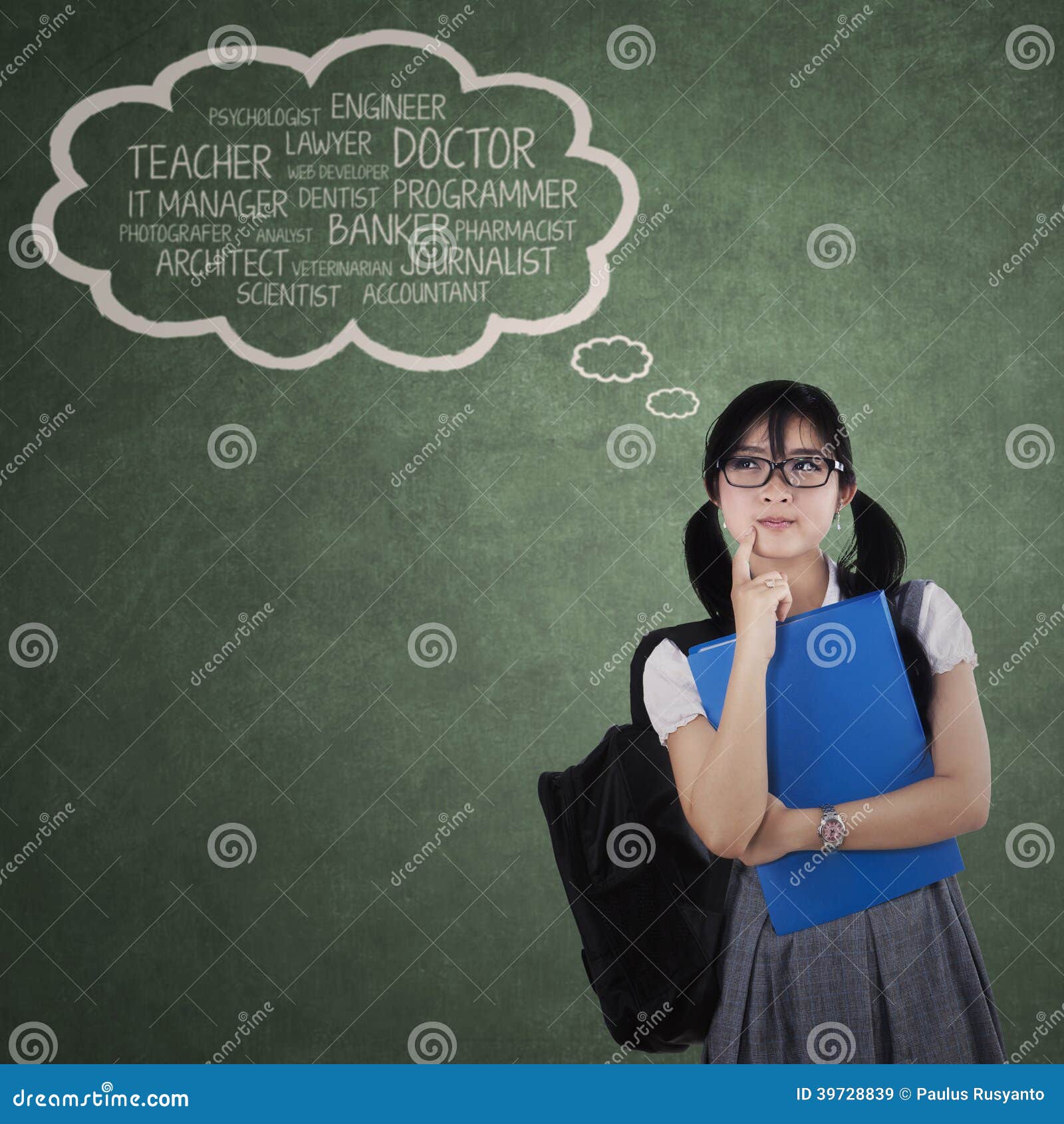 Female Student Thinking Her Ideals Stock Image - Image of indian ...